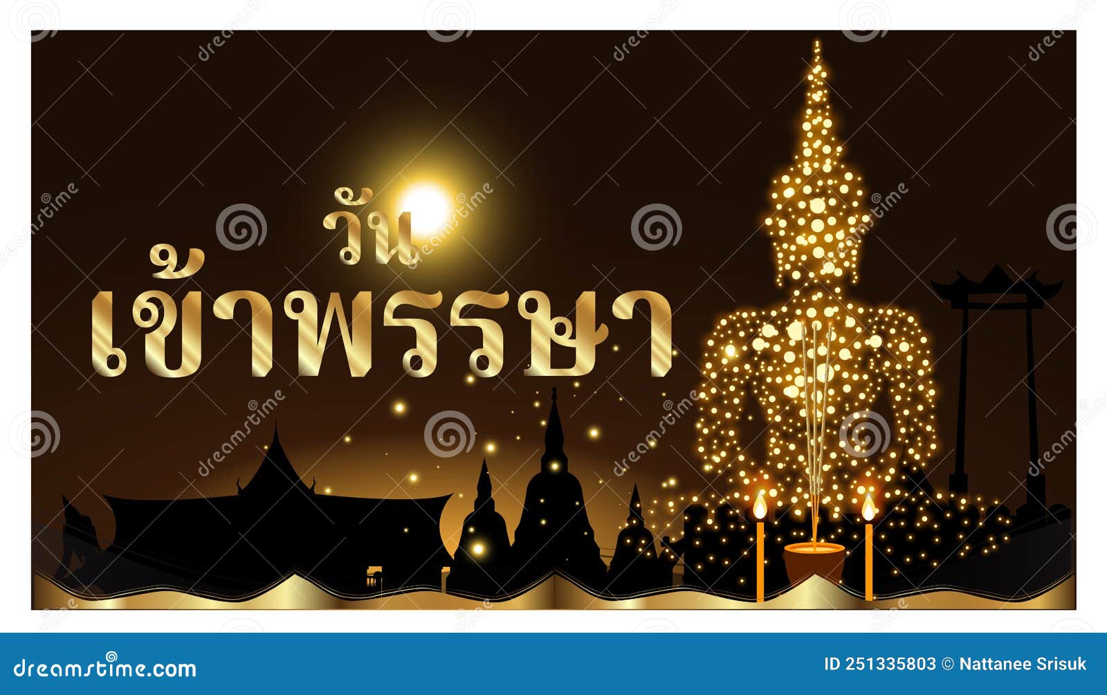 Thai Alphabet Text - Khao Phansa Day - Background Buddha,elegant ...