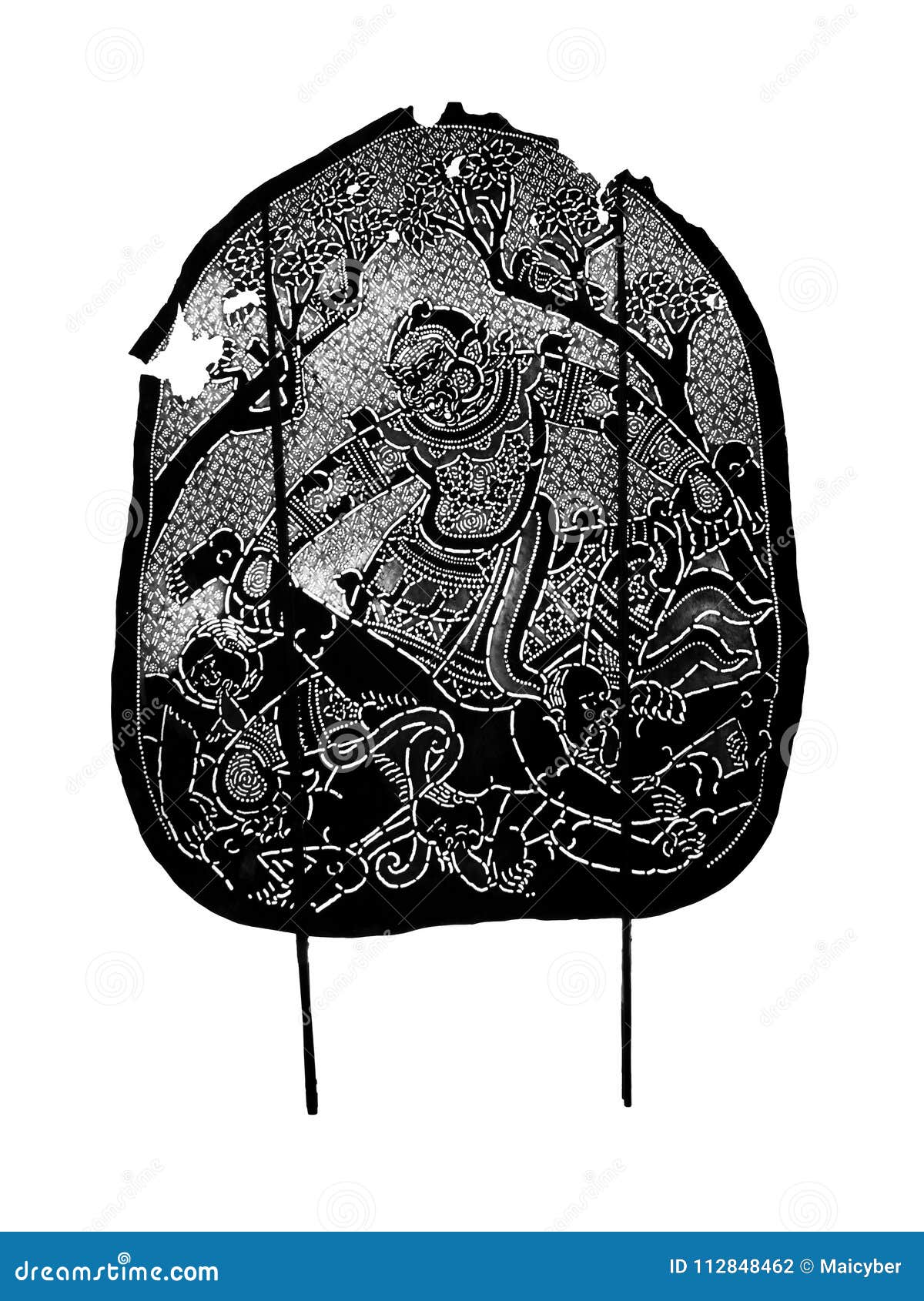 Thai Ancient Shadow Play - Shadow Puppet Stock Illustration ...