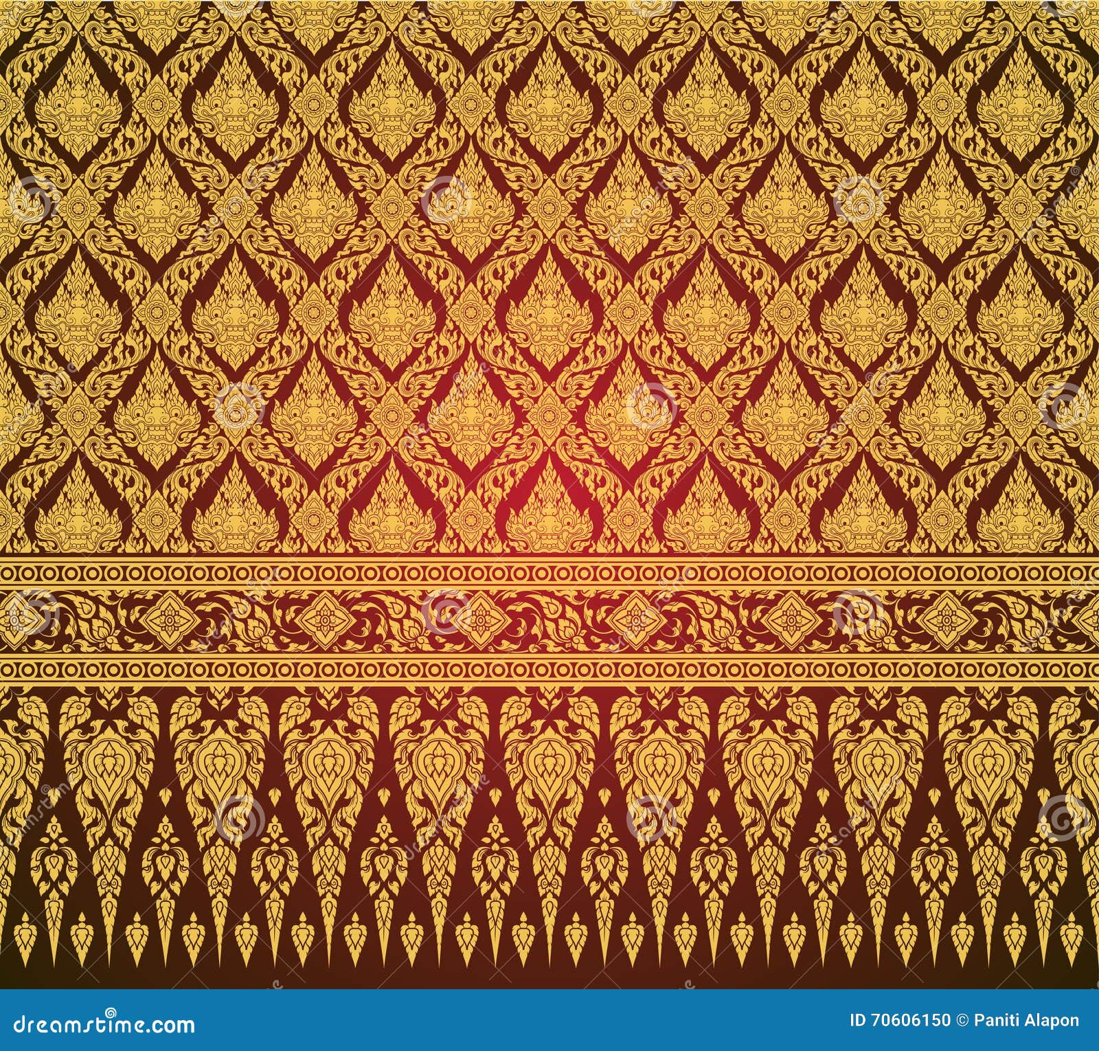 Thai Art Background Pattern Vector Stock Vector - Illustration of shape ...