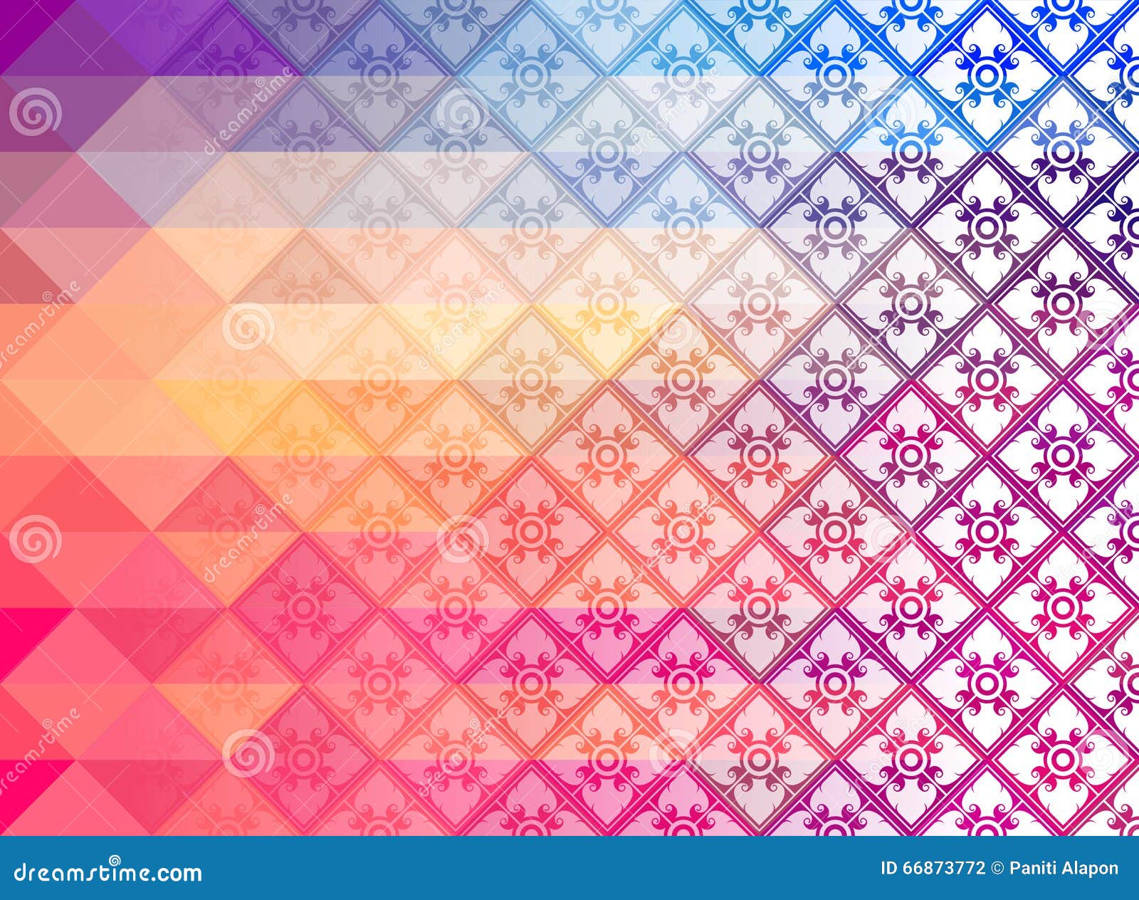 Thai Art Background Pattern VectorRetro Pattern of Geometric Shapes ...