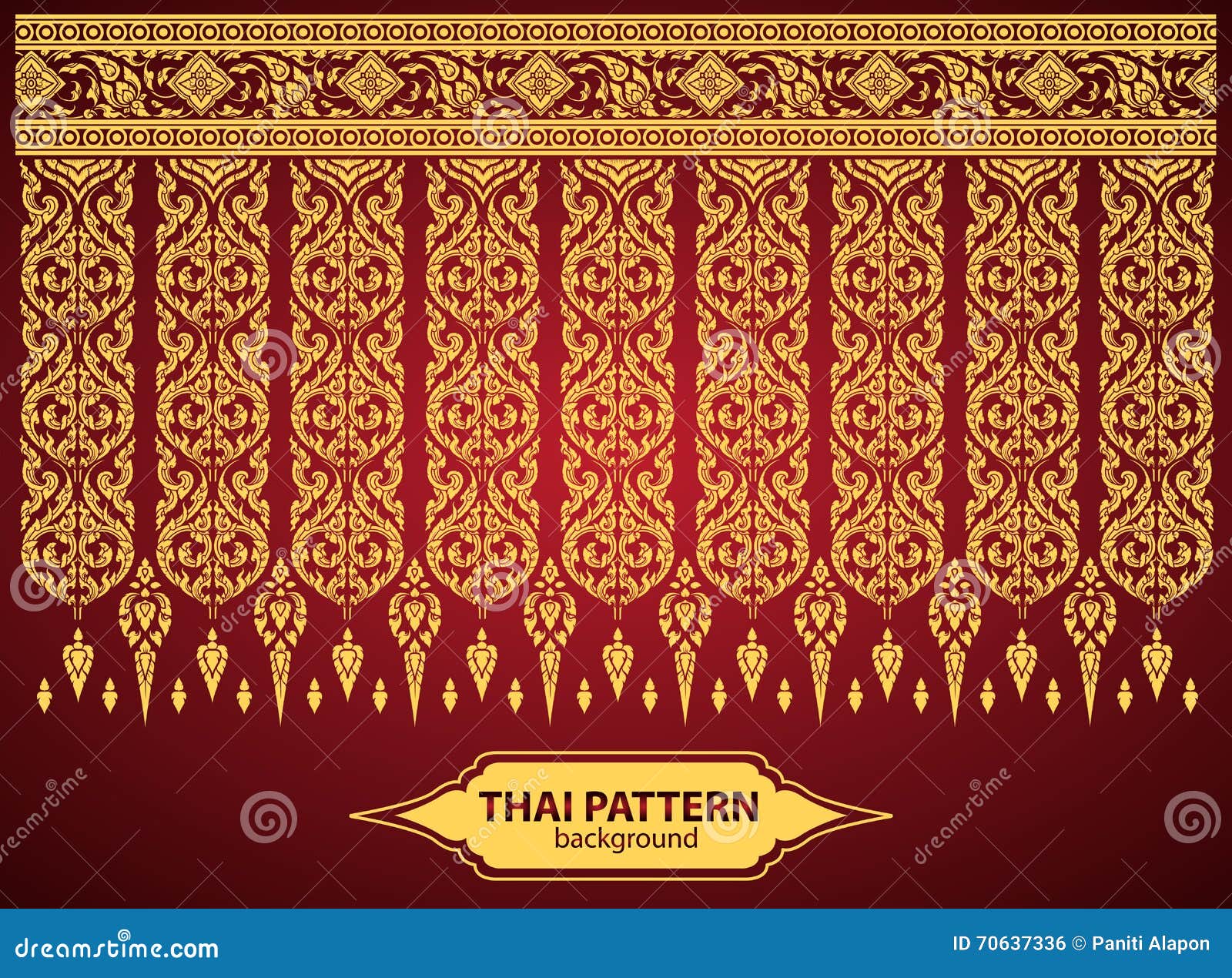 Thai Art Background Thai Art Pattern Vector Stock Vector - Illustration ...
