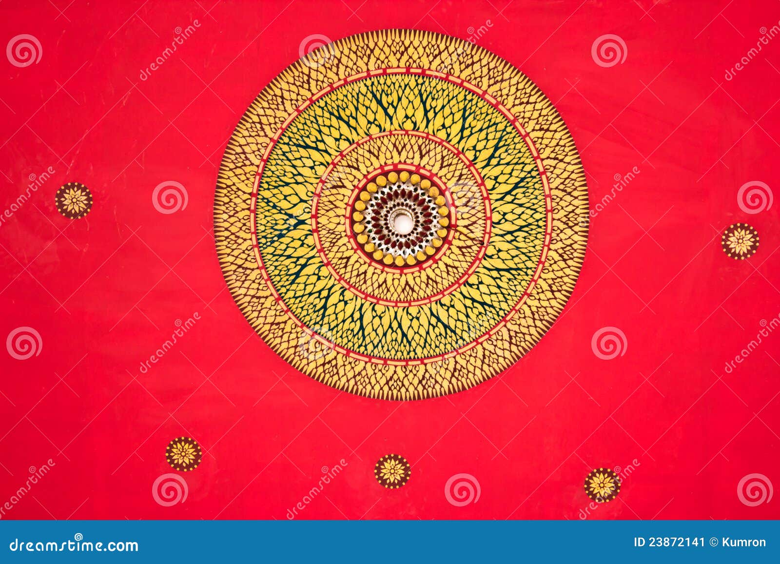 Thai Art Decorating on Thai Temple Ceiling Stock Image - Image of ...