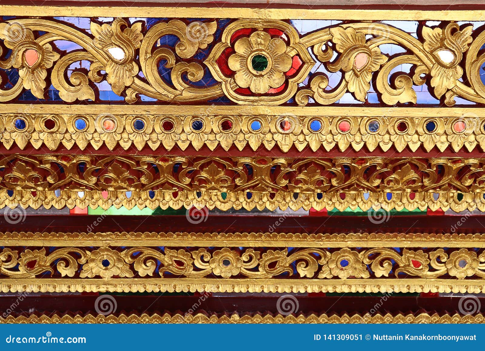 Thai Art Decorative Pattern Stock Image - Image of ancient, detail ...