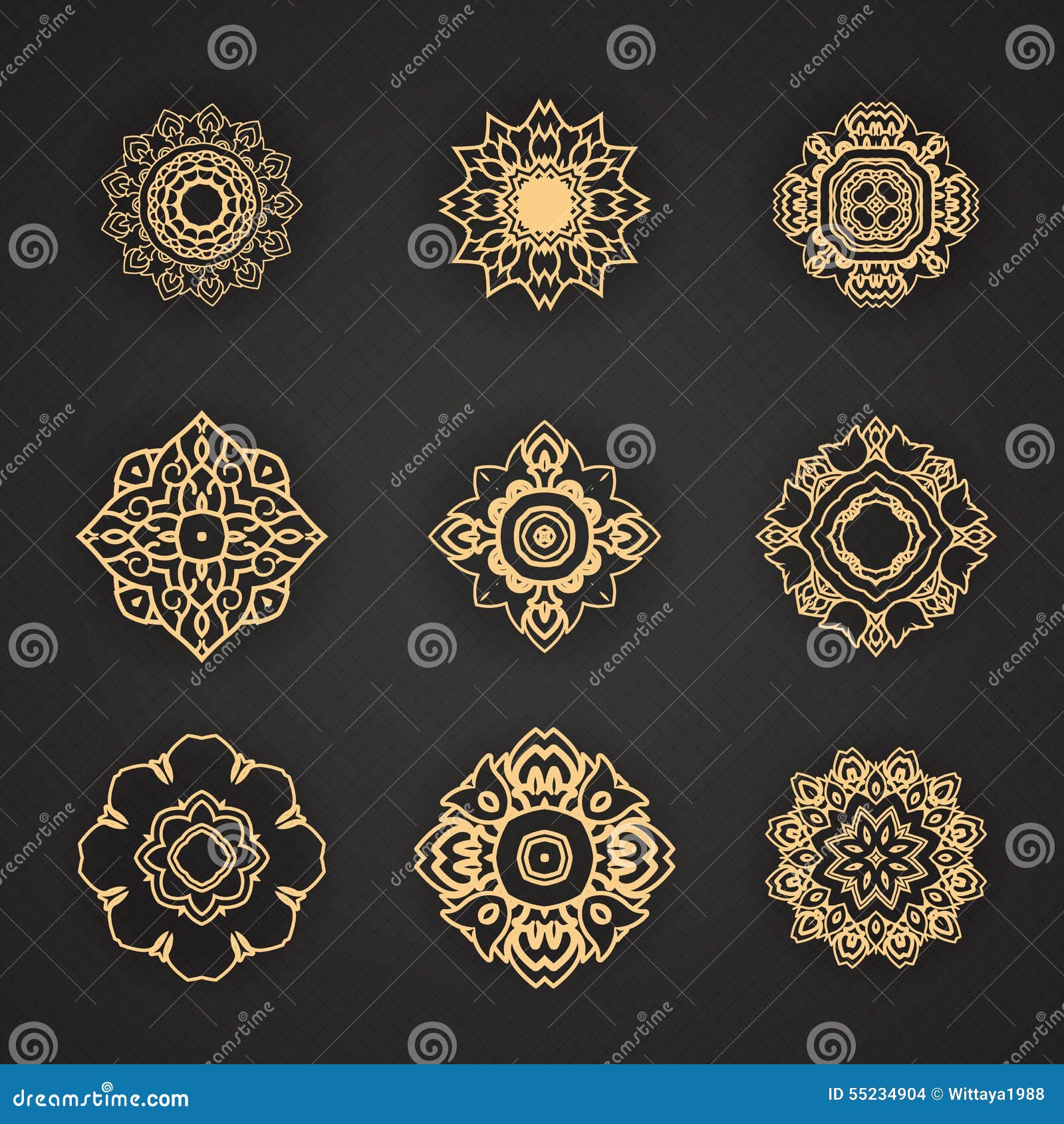 Thai Art Element for Design Stock Vector - Illustration of pattern ...