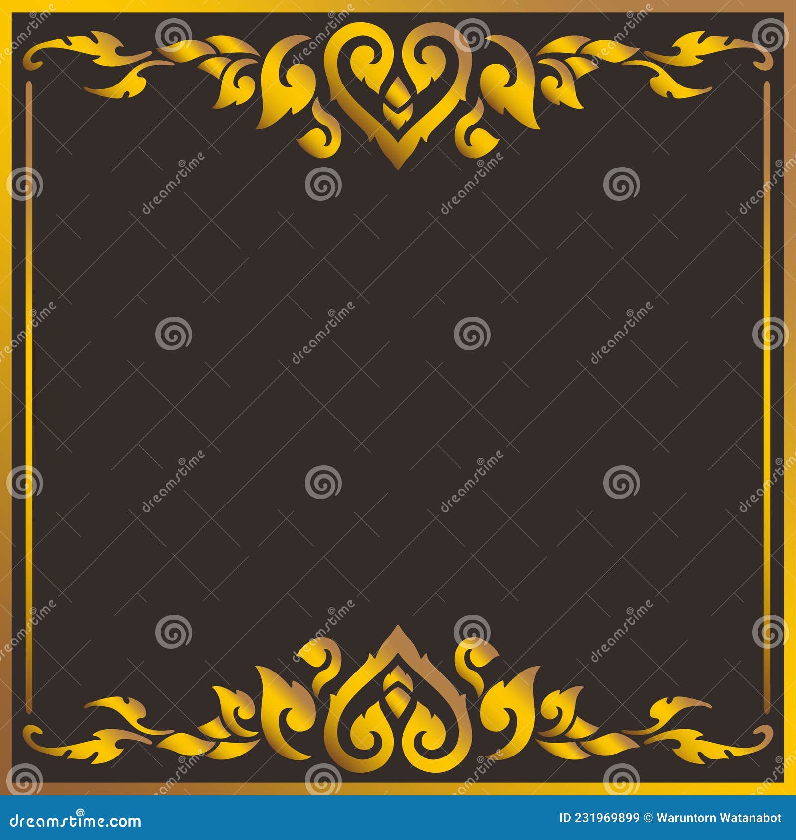 Thai Gold Art Frame And Border Stock Image | CartoonDealer.com #231971179