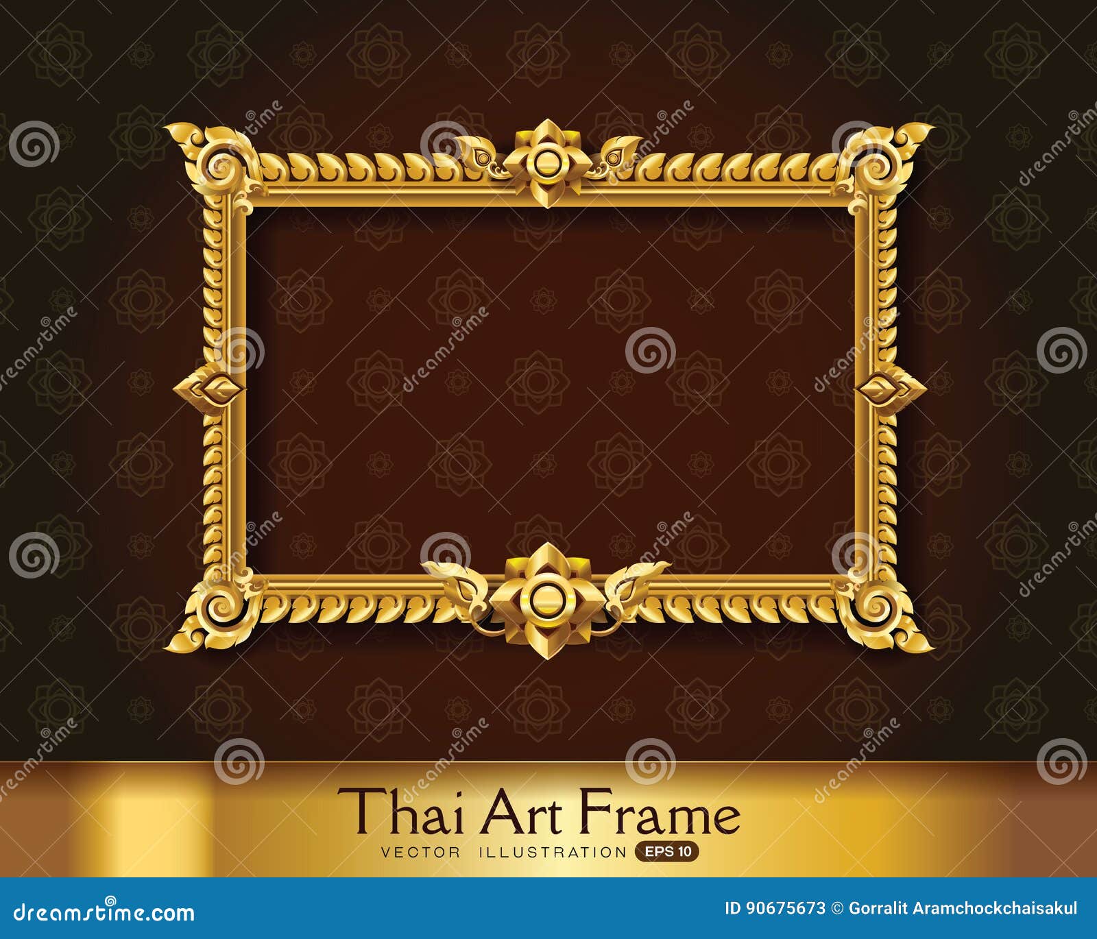 Thai Art Frame Border Pattern Vector Illustration | CartoonDealer.com ...