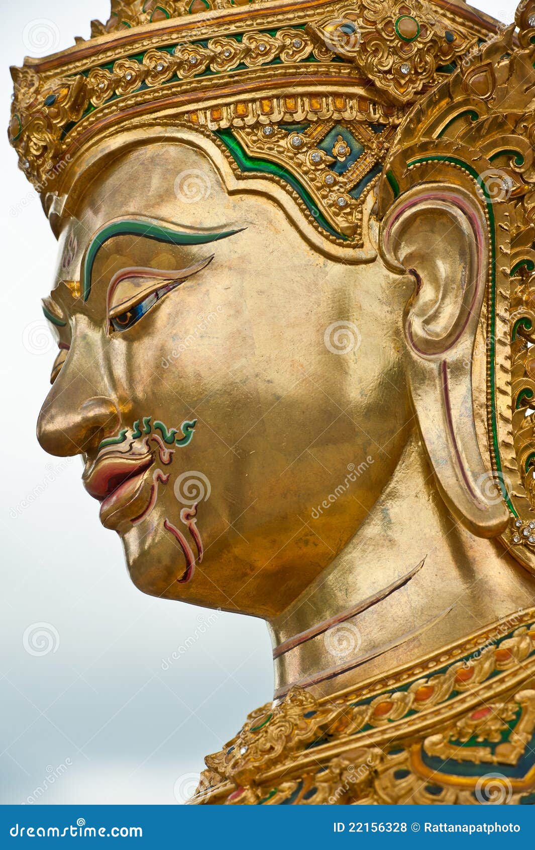 Thai art god statue stock photo. Image of thai, gold - 22156328
