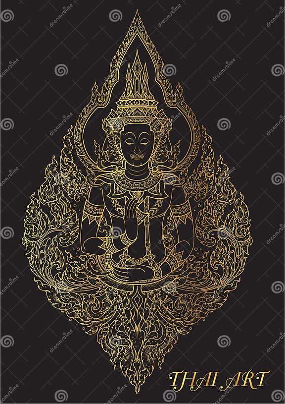 Thai Art Outline Illustrator Stock Vector - Illustration of outline ...
