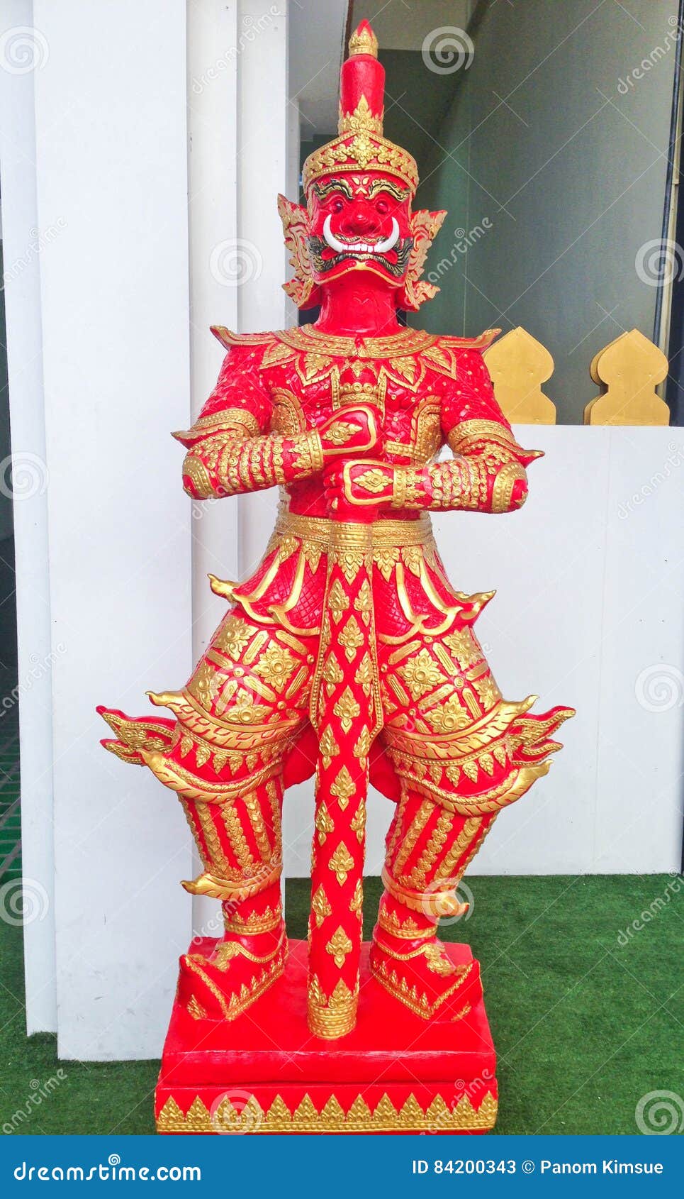 Thai Art : Part of Red Giant Statue Stock Image - Image of abstract ...