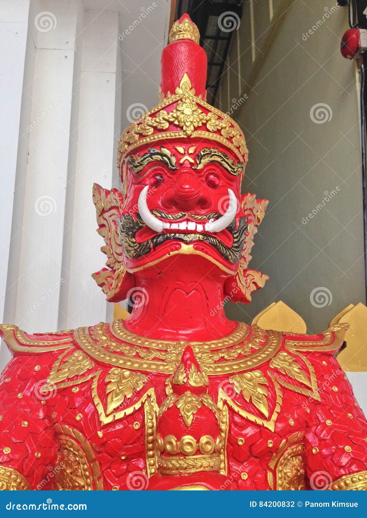 Thai Art : Part of Red Giant Statue Stock Photo - Image of native ...