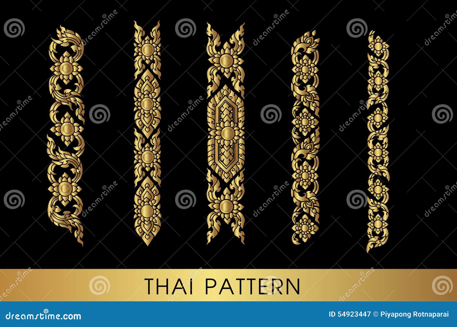 Thai art pattern stock illustration. Illustration of flower - 54923447