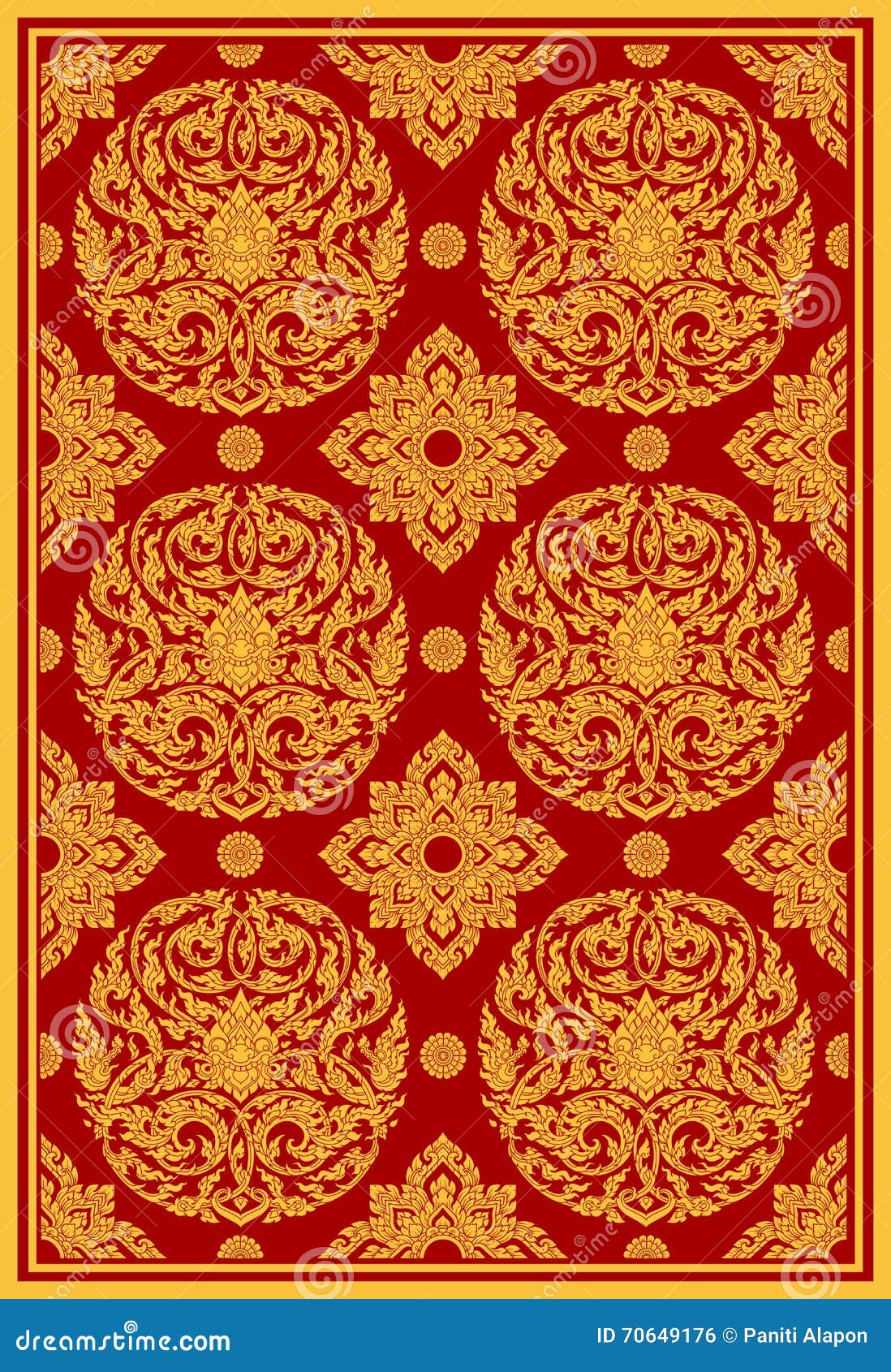 Thai Art Pattern Traditional Thai Background Stock Vector ...