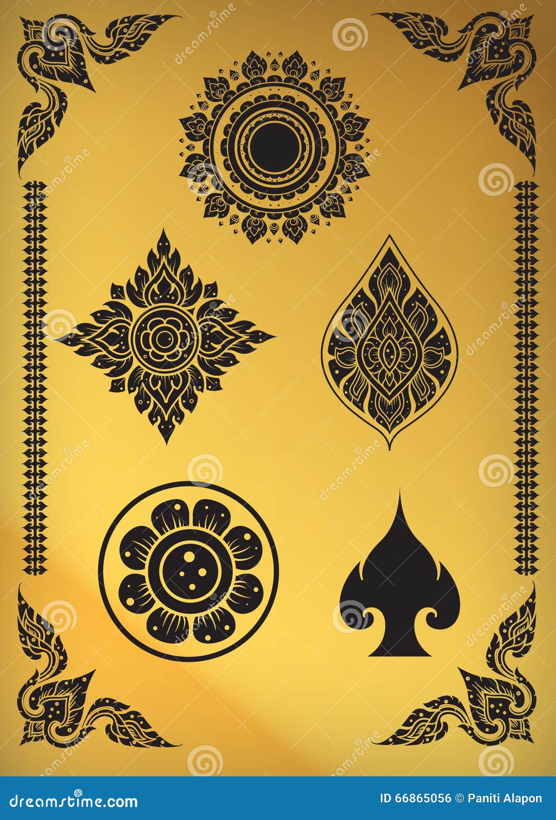 Thai art pattern vector stock vector. Illustration of clip - 66865056