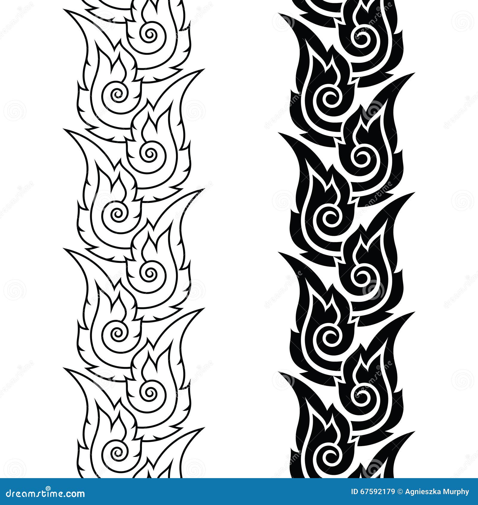 Thai Art Seamless Long Pattern - Lai Thai Stock Vector - Illustration ...