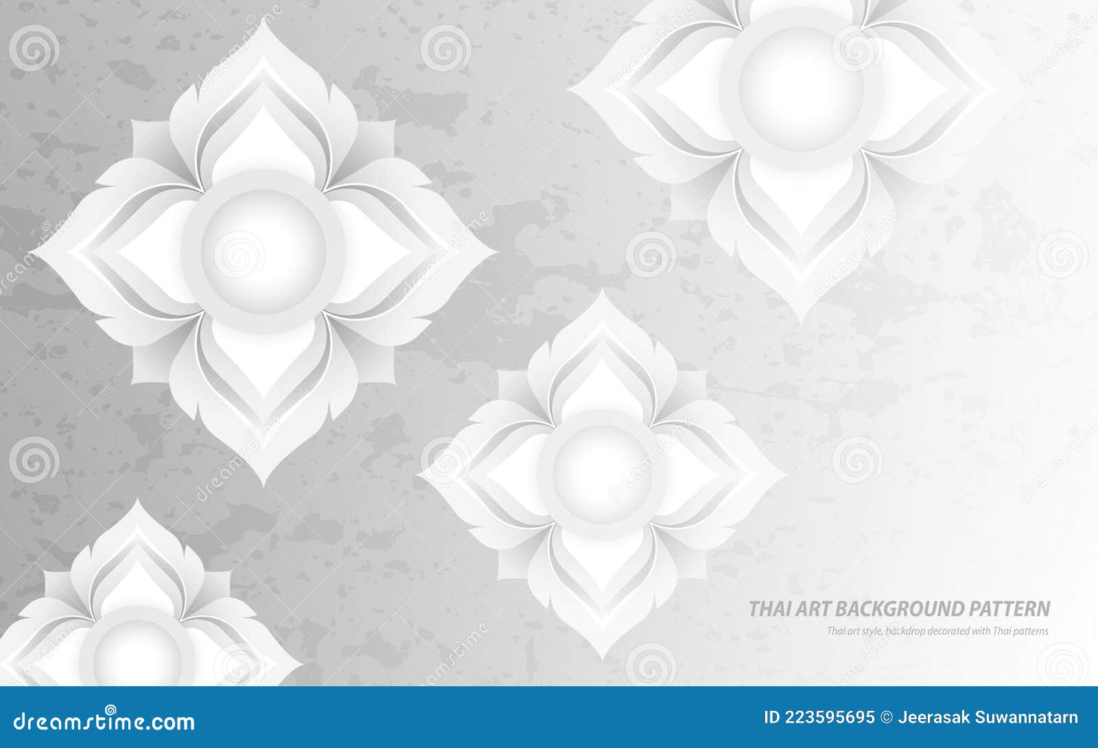 Thai Art Style, Backdrop Decorated with Thai Patterns Stock Vector ...