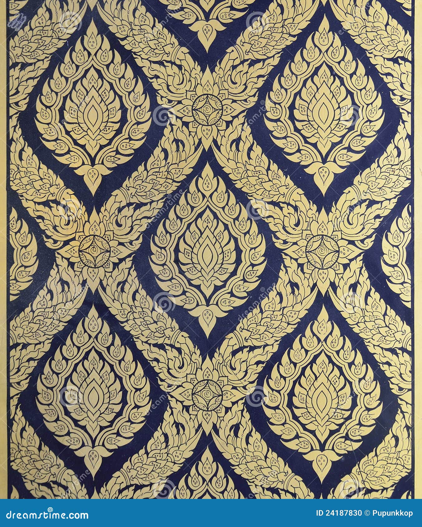 Thai Art Wall Pattern in Temple. Stock Photo - Image of religion ...