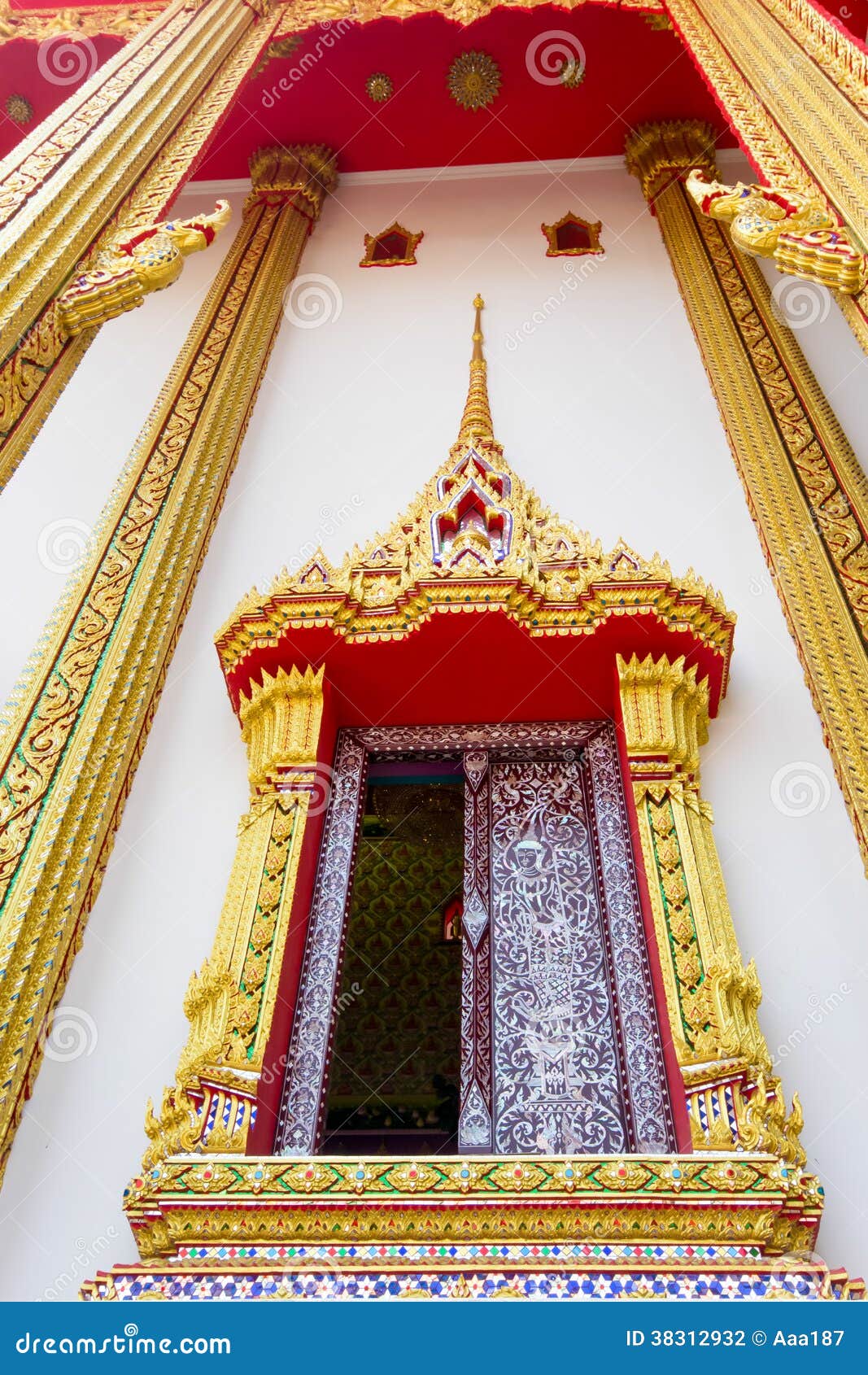 Thai art of the window stock photo. Image of gold, engrave - 38312932