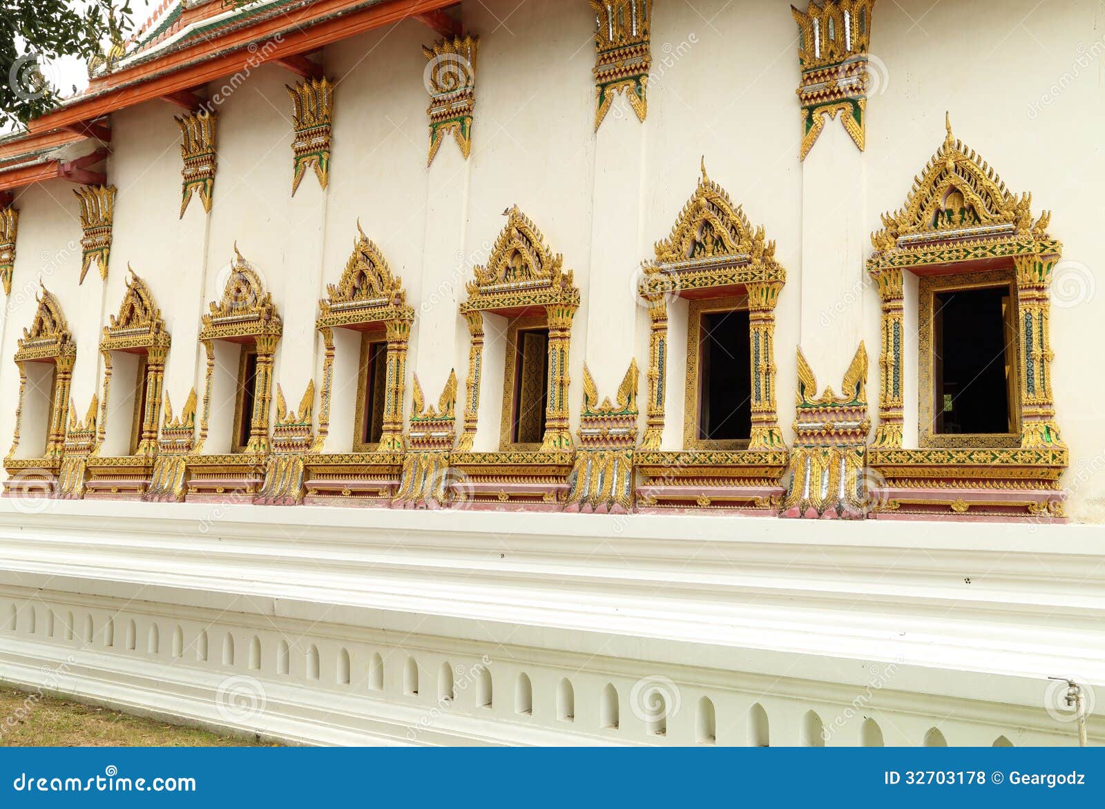 Thai art windows in temple stock photo. Image of beautiful - 32703178