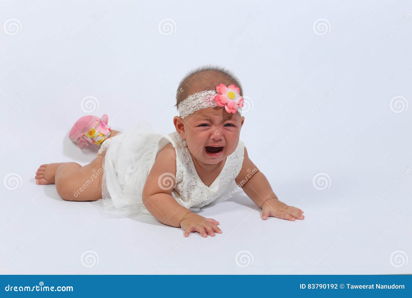 Thai Baby Smiling in the Evening the Playing Field. Stock Photo - Image ...