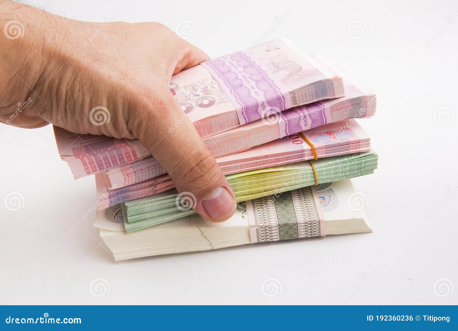 Thai Baht banknotes stock photo. Image of currency, credit - 192360236