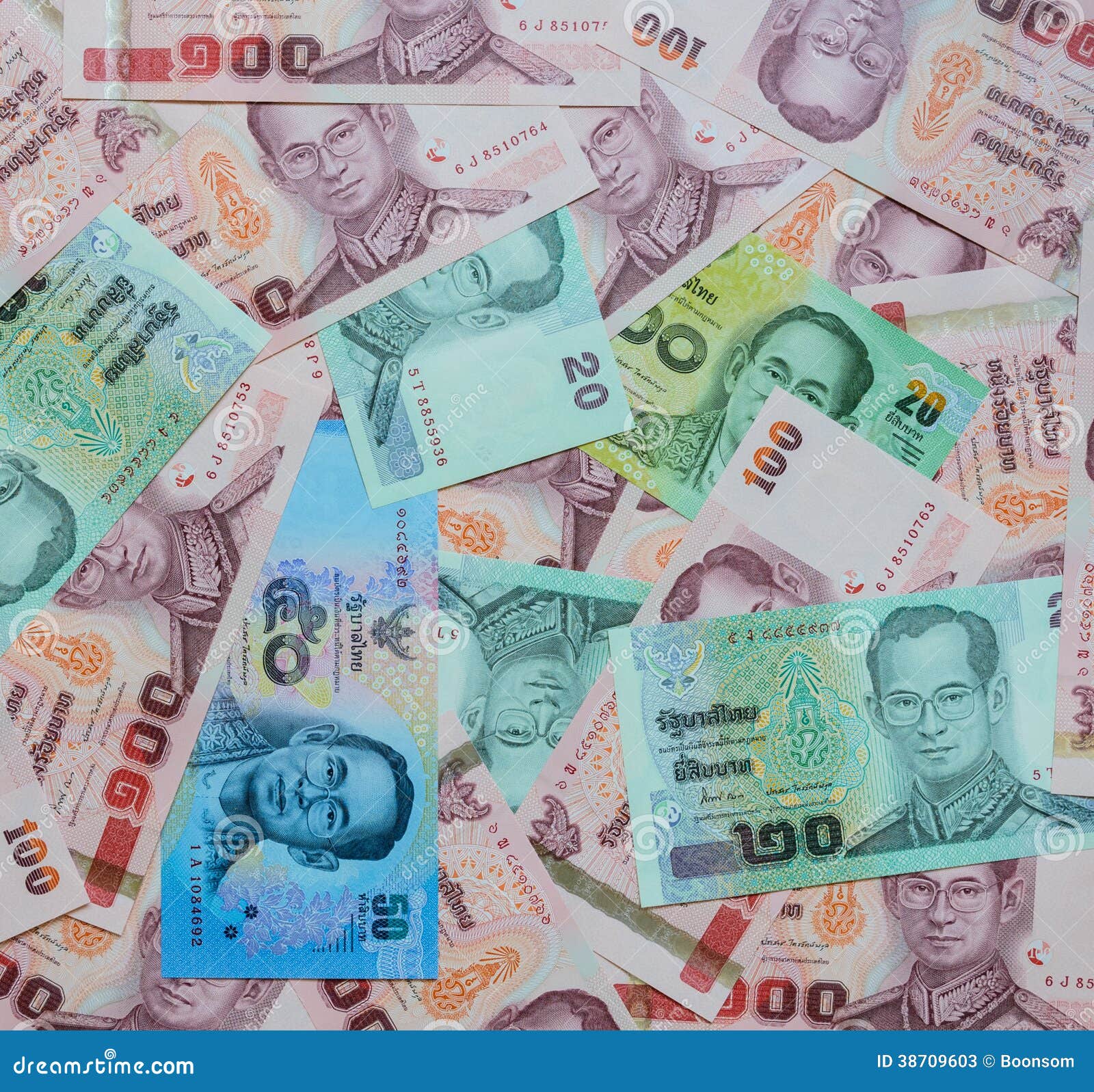 Thai Baht banknotes stock image. Image of blue, income - 38709603