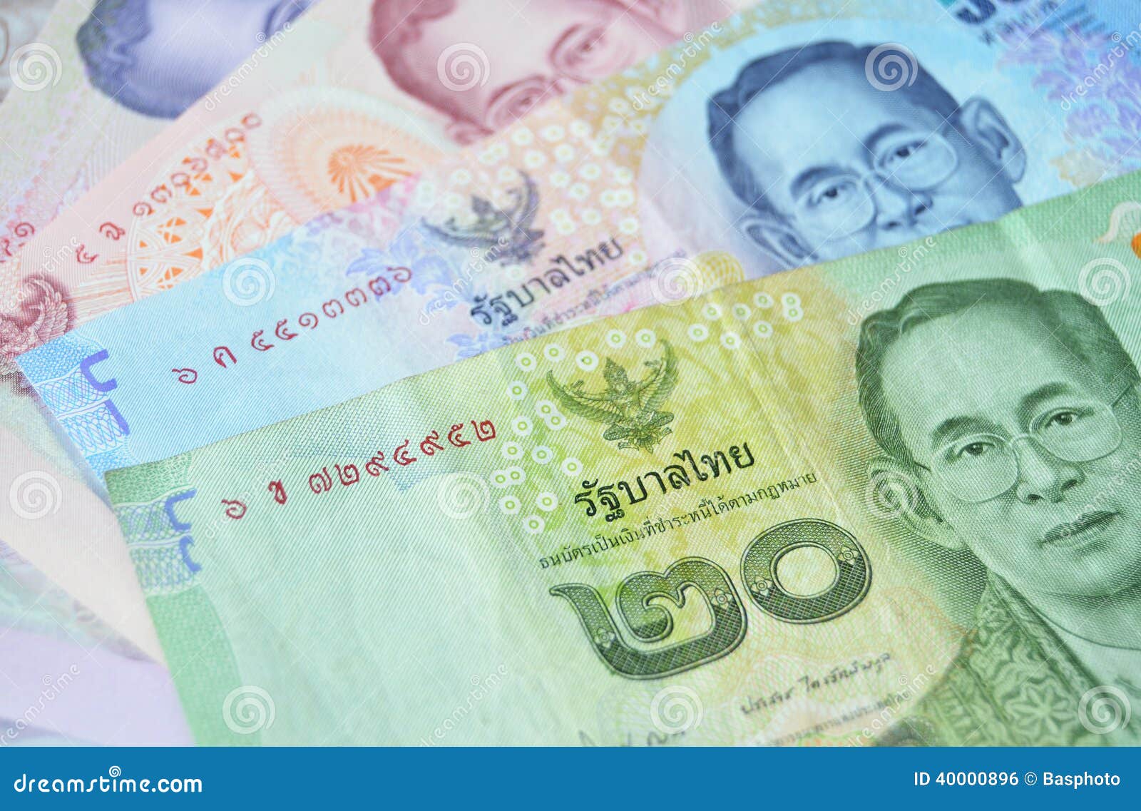 Thai Baht banknotes stock photo. Image of thai, colourful - 40000896