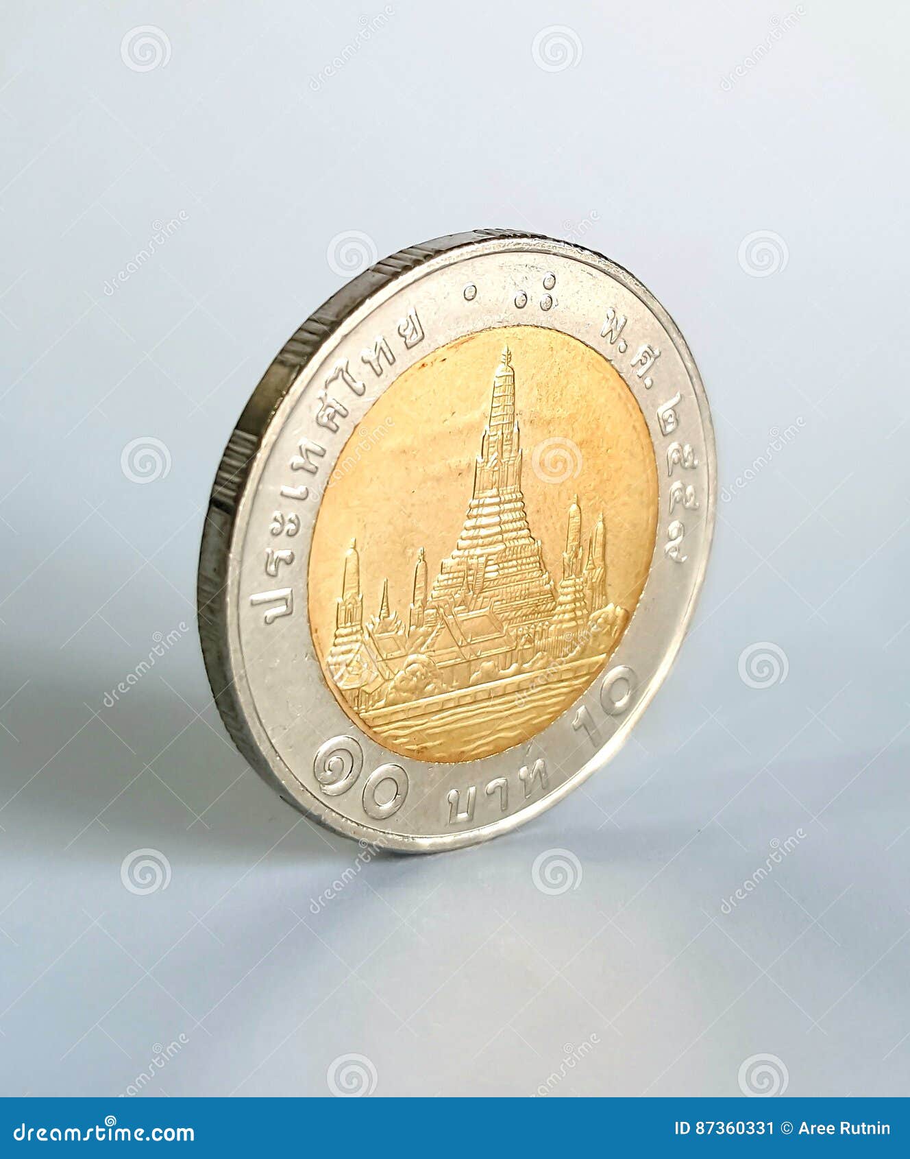 10 Thai Baht coin stock image. Image of currency, coin - 87360331