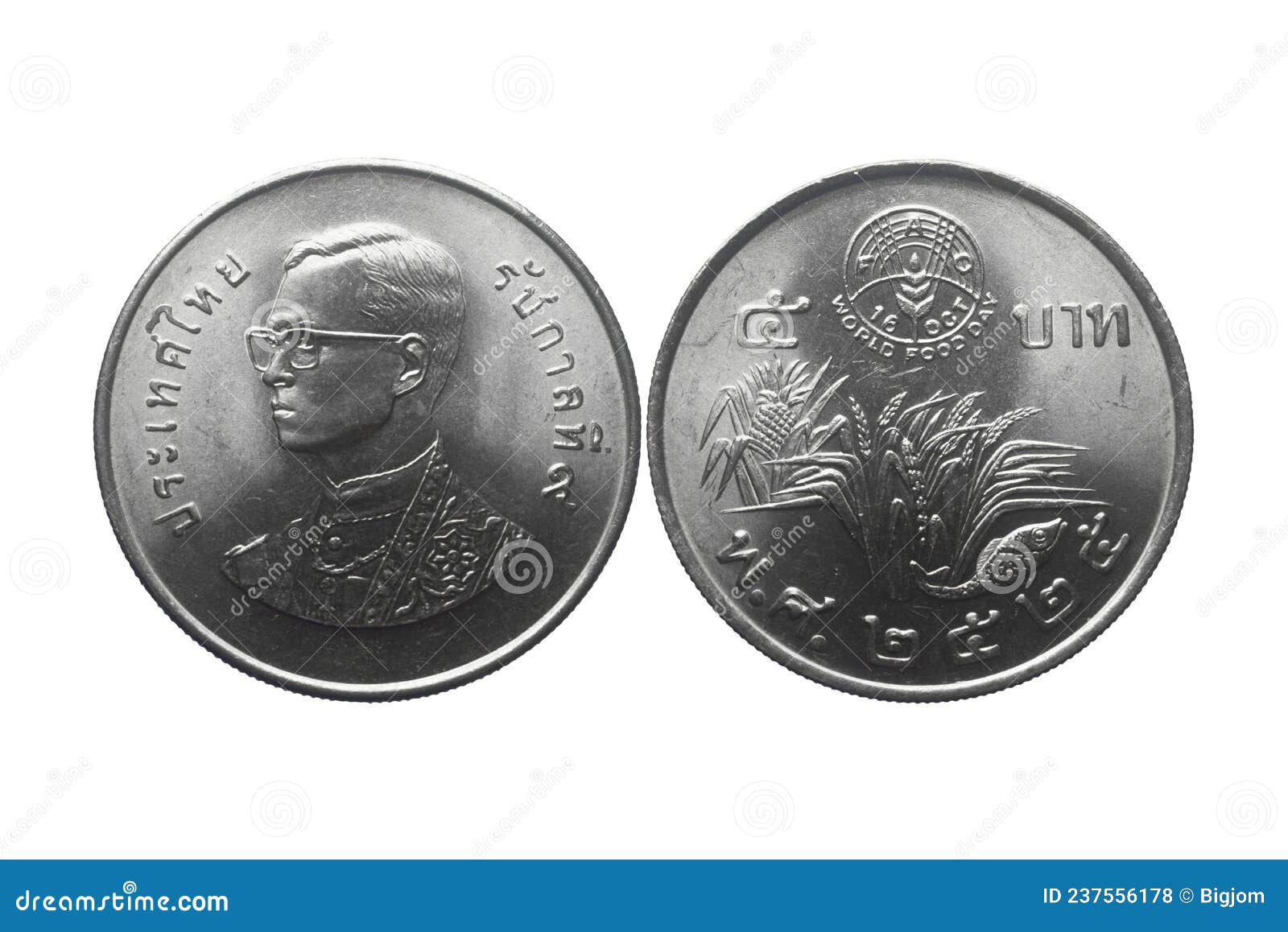 Thai Baht 5 Baht Coin, Issued in 1982 Stock Photo - Image of cash ...