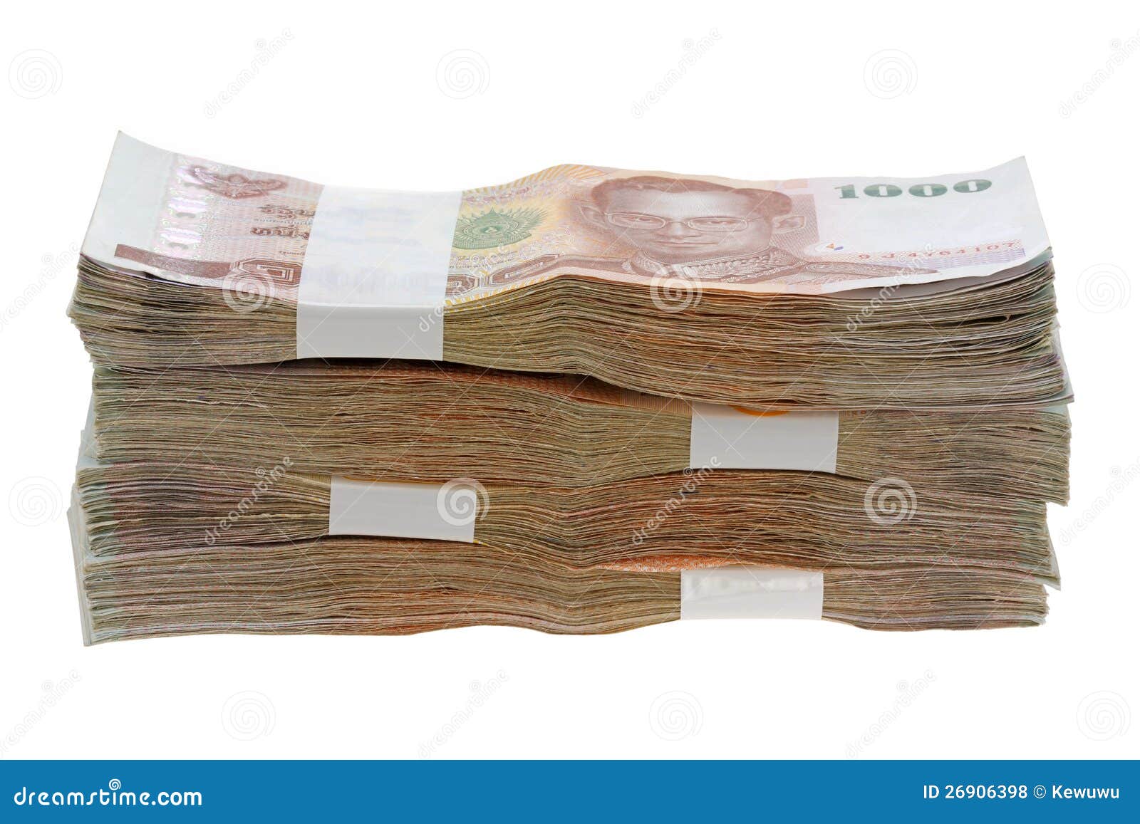 Thai Baht Money : a Stack of 1000 Banknotes Stock Photo - Image of ...