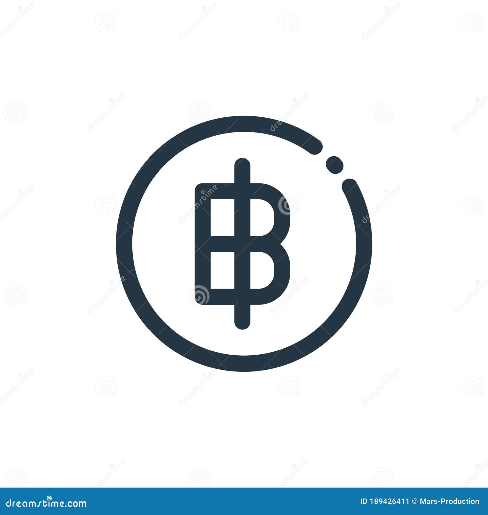 Thai Baht Vector Icon Isolated on White Background. Outline, Thin Line ...