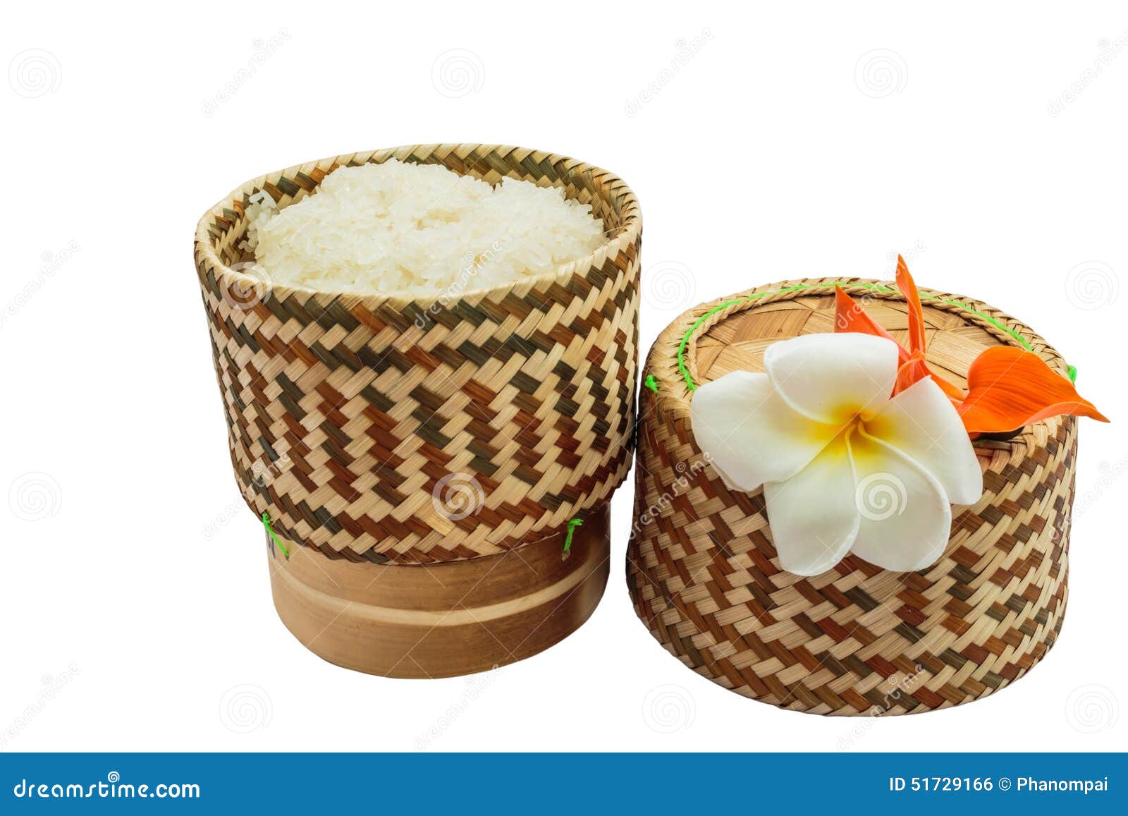 Thai Bamboo Sticky Rice Container Stock Photo - Image of kratip, basket ...