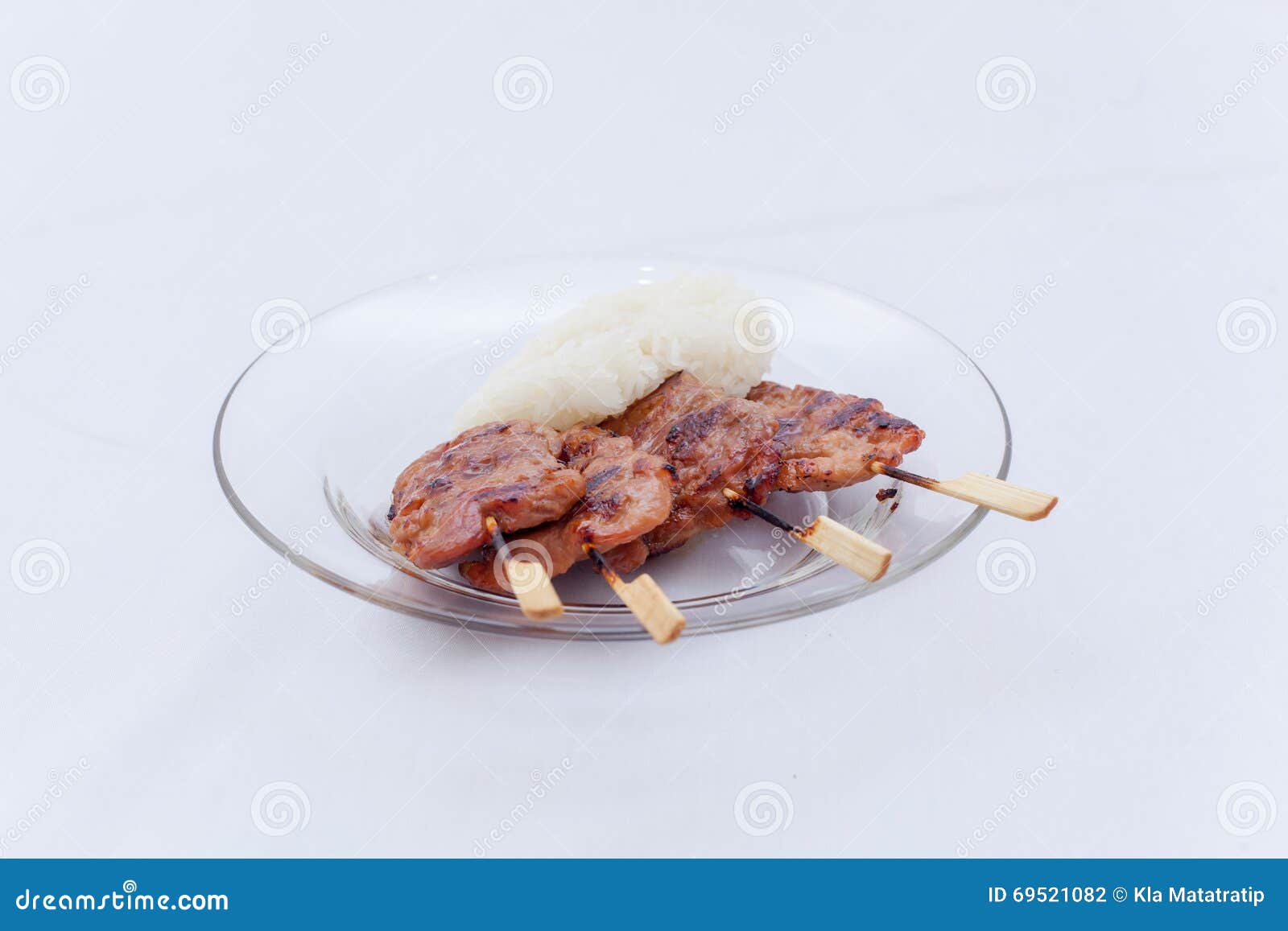Thai Barbecue with Rice Stick Stock Photo - Image of party, fire: 69521082