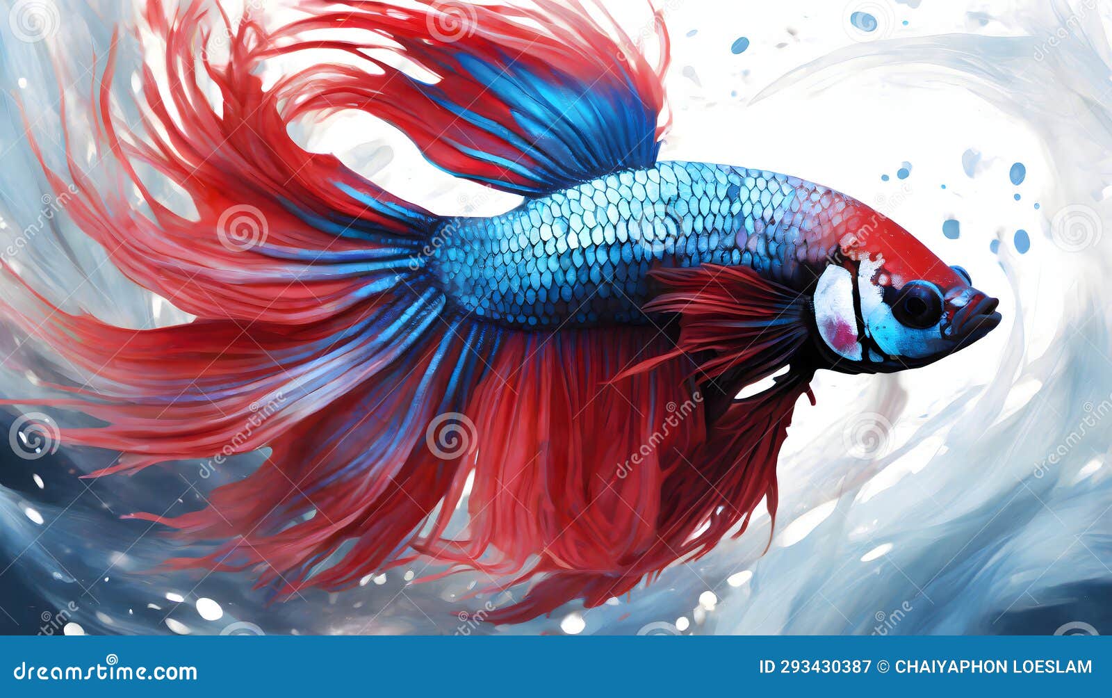 Thai Betta Fish, on a White Background Stock Illustration ...