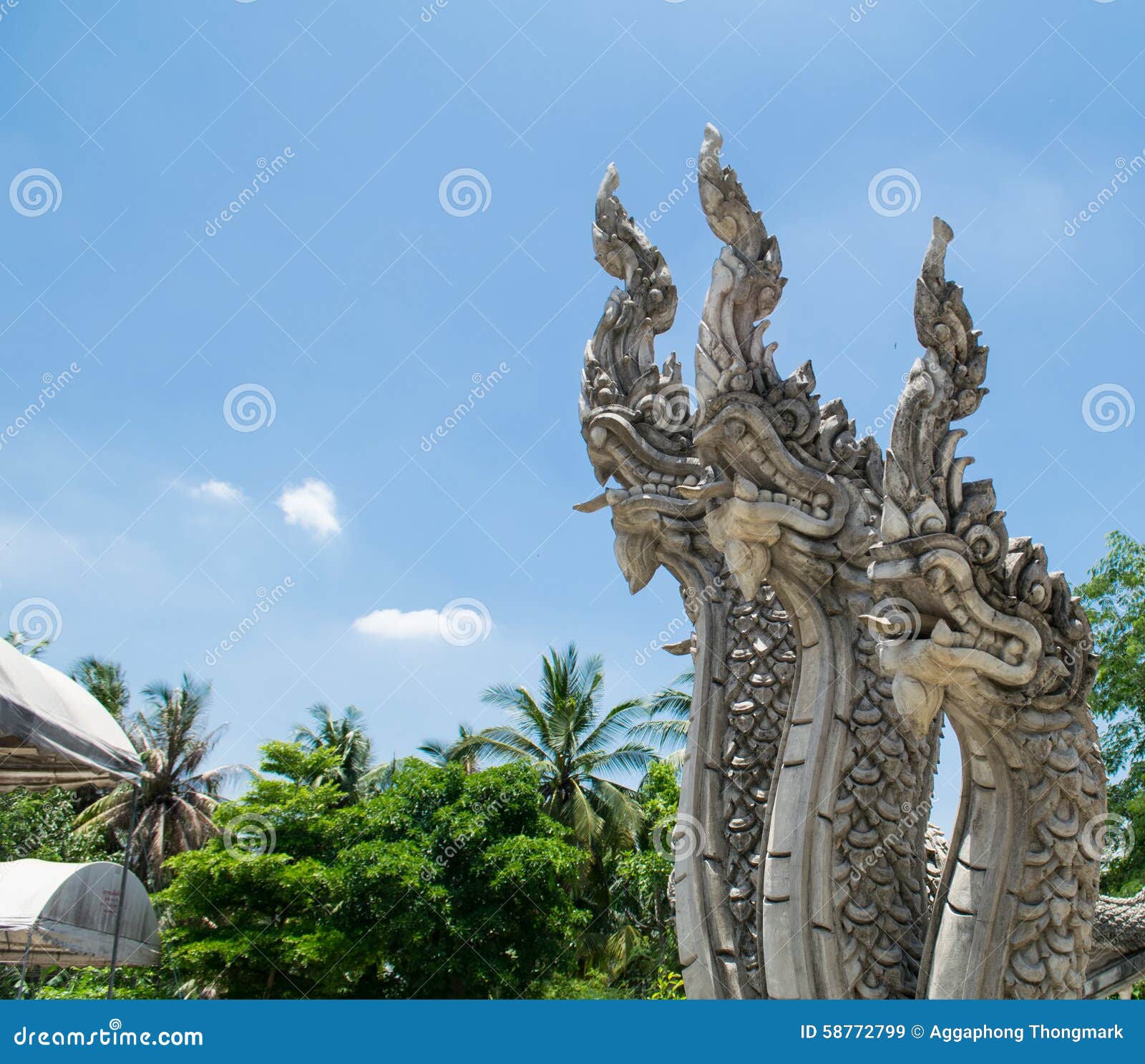 Thai big snake statue stock image. Image of sankestatue - 58772799