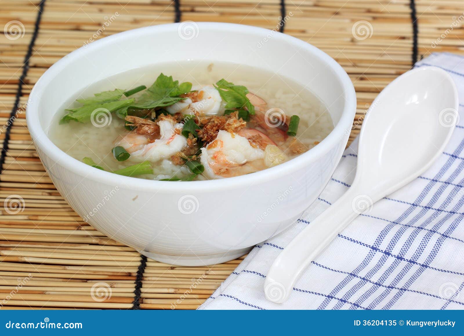 Thai Boiled Rice with Shrimp Stock Image - Image of slices, food: 36204135