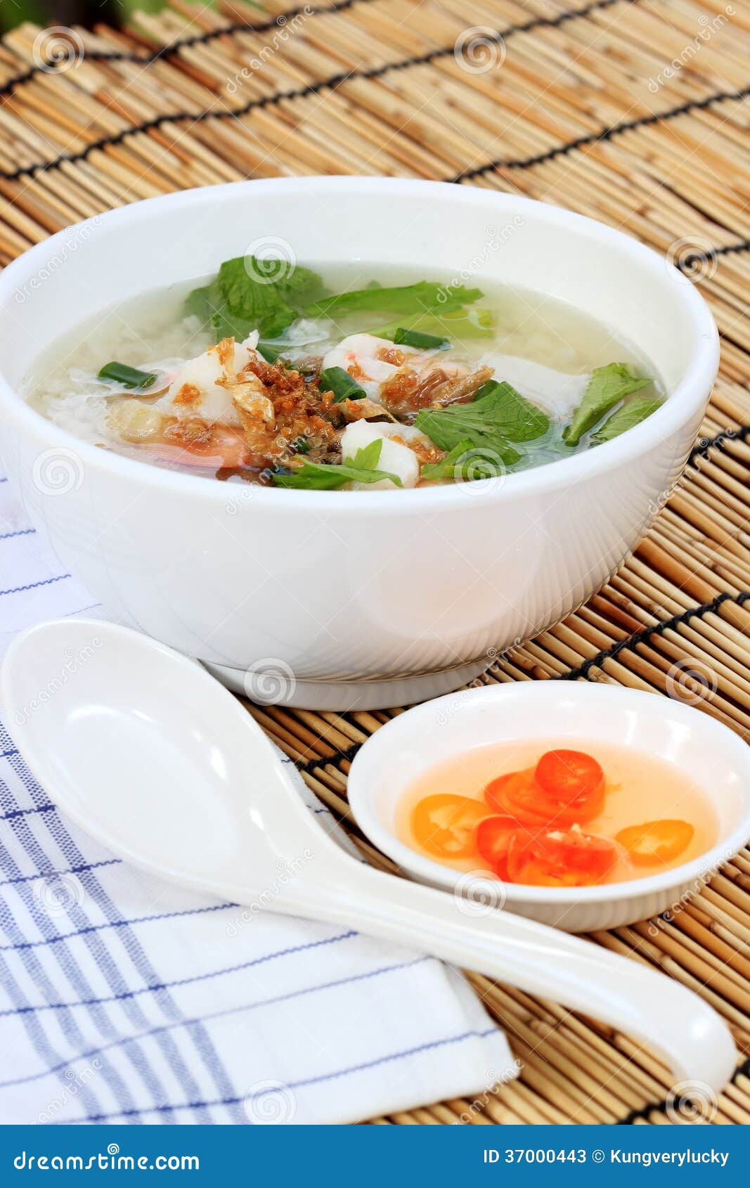 Thai Boiled Rice with Shrimp Stock Image - Image of boiled, appetizers ...