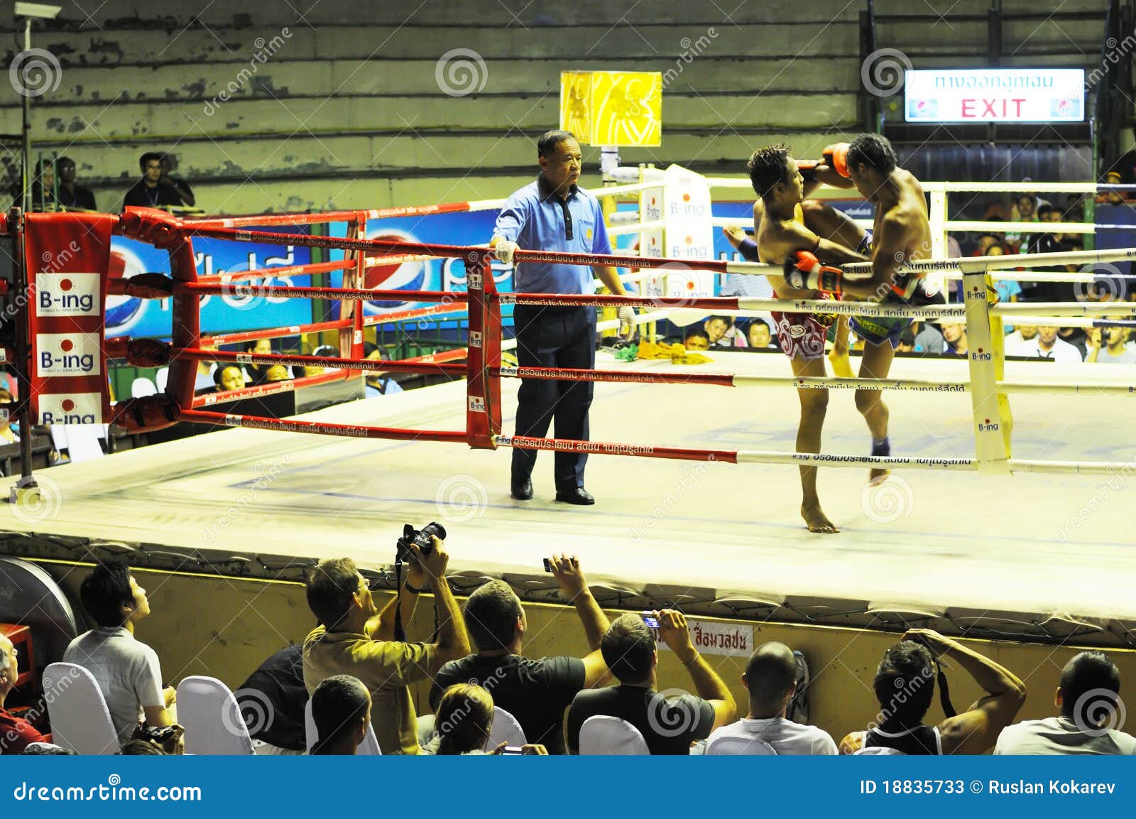 Thai boxing. editorial stock photo. Image of kickboxer - 18835733
