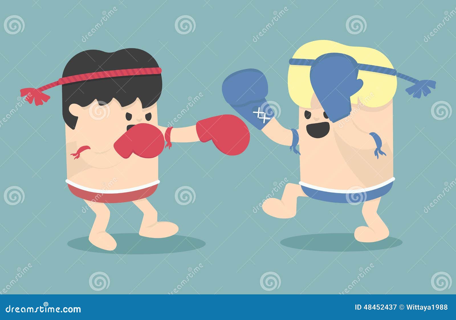 Thai boxing cartoon stock vector. Illustration of kick - 48452437