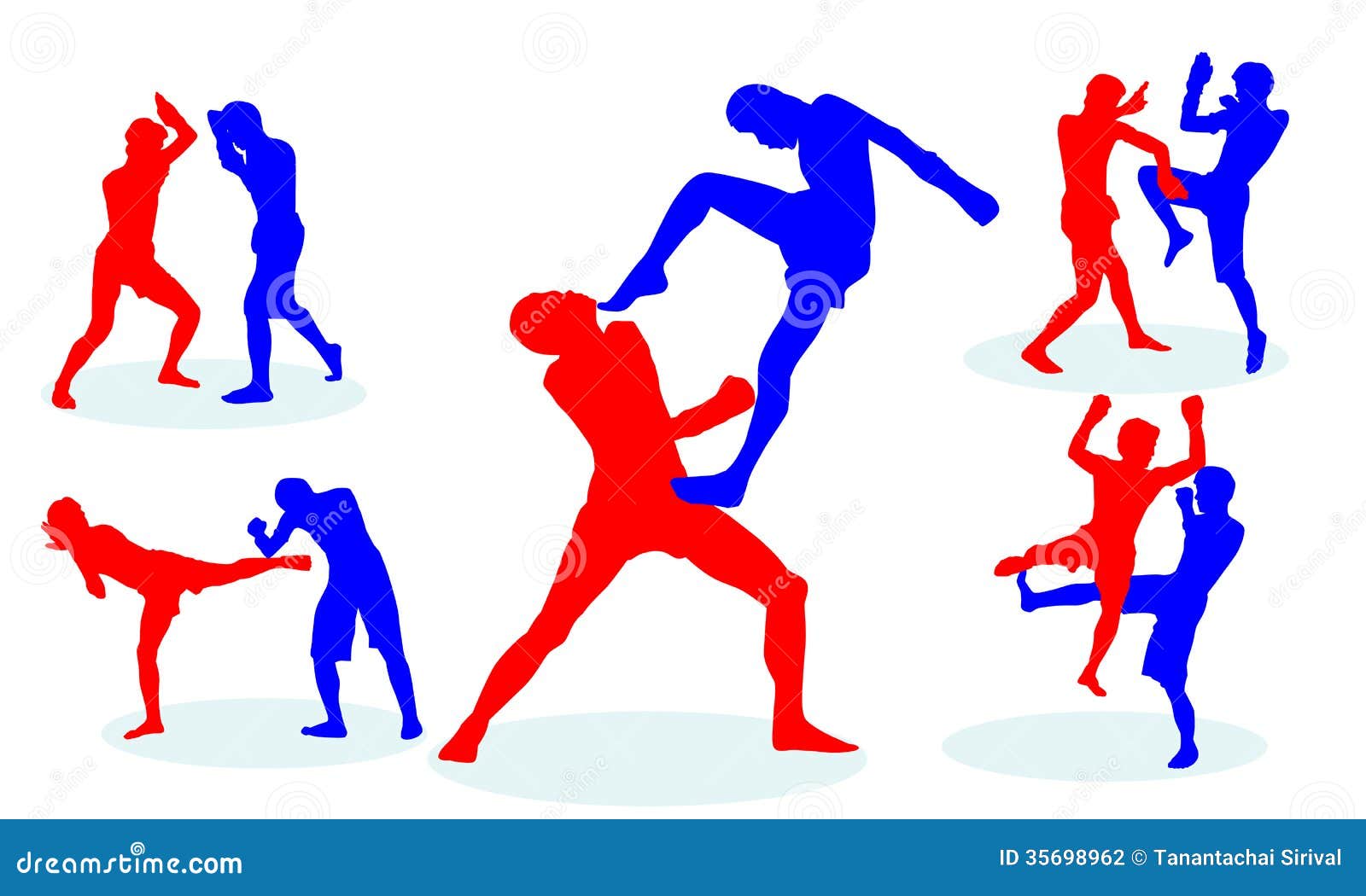 Thai Boxing Cartoon Vector Illustration | CartoonDealer.com #245126226