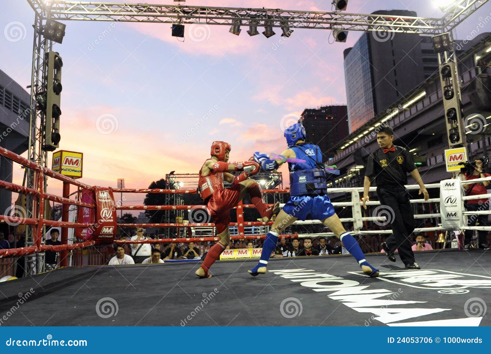 Thai Boxing Match editorial photo. Image of fighters - 24053706