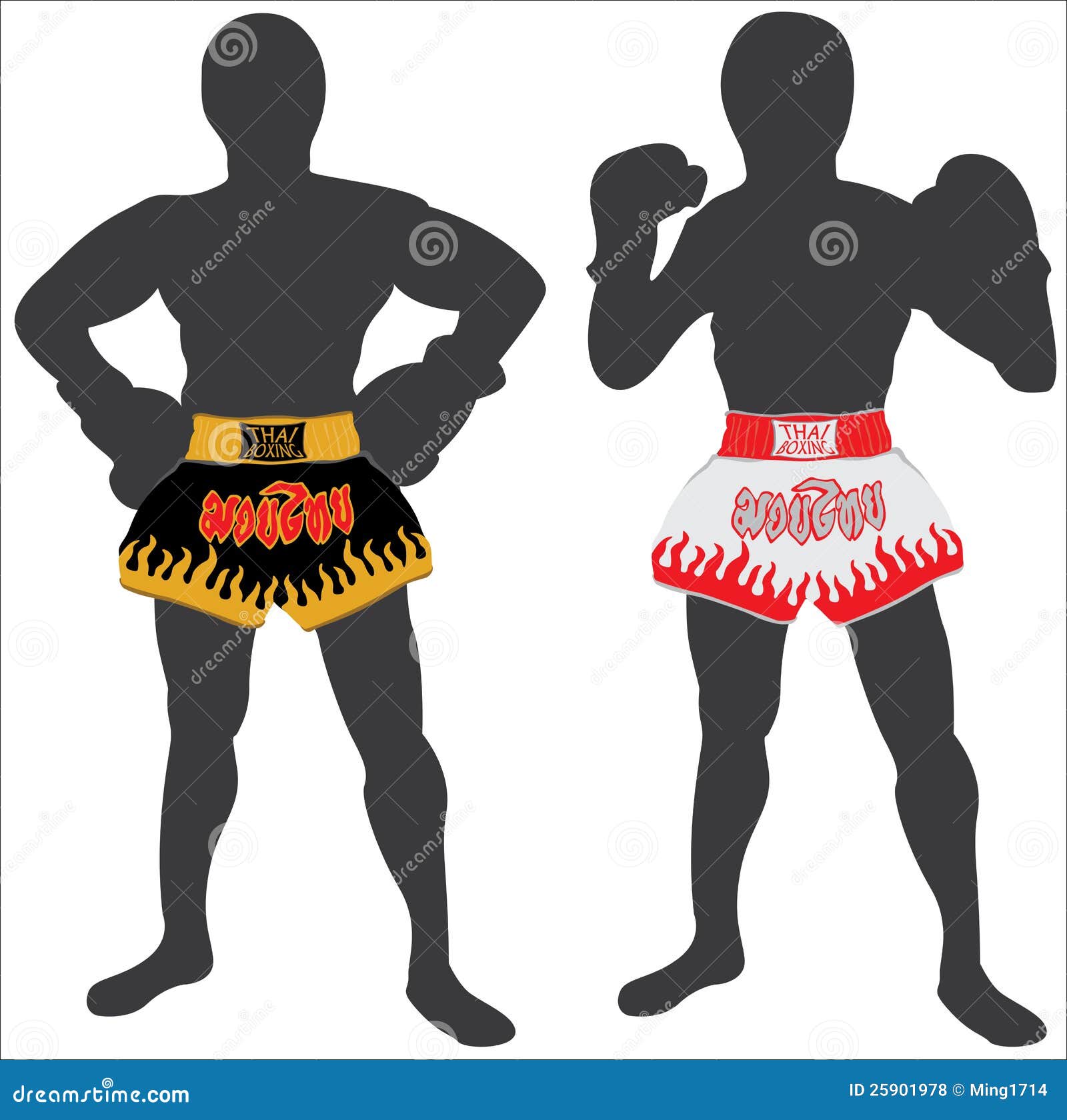 Thai Boxing Cartoon Vector Illustration | CartoonDealer.com #245126226