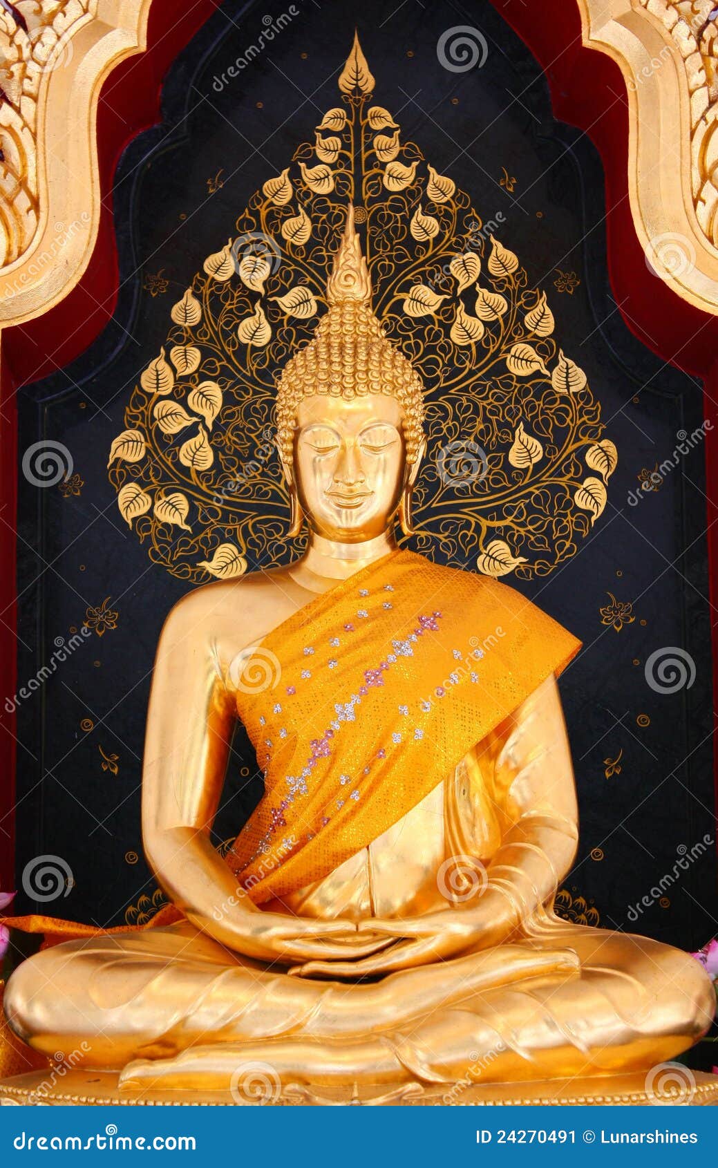 Thai Buddha Golden Statue stock image. Image of heritage - 24270491