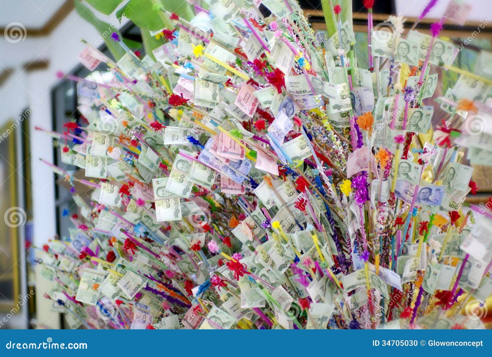 Thai buddhist money tree stock photo. Image of income - 34705030
