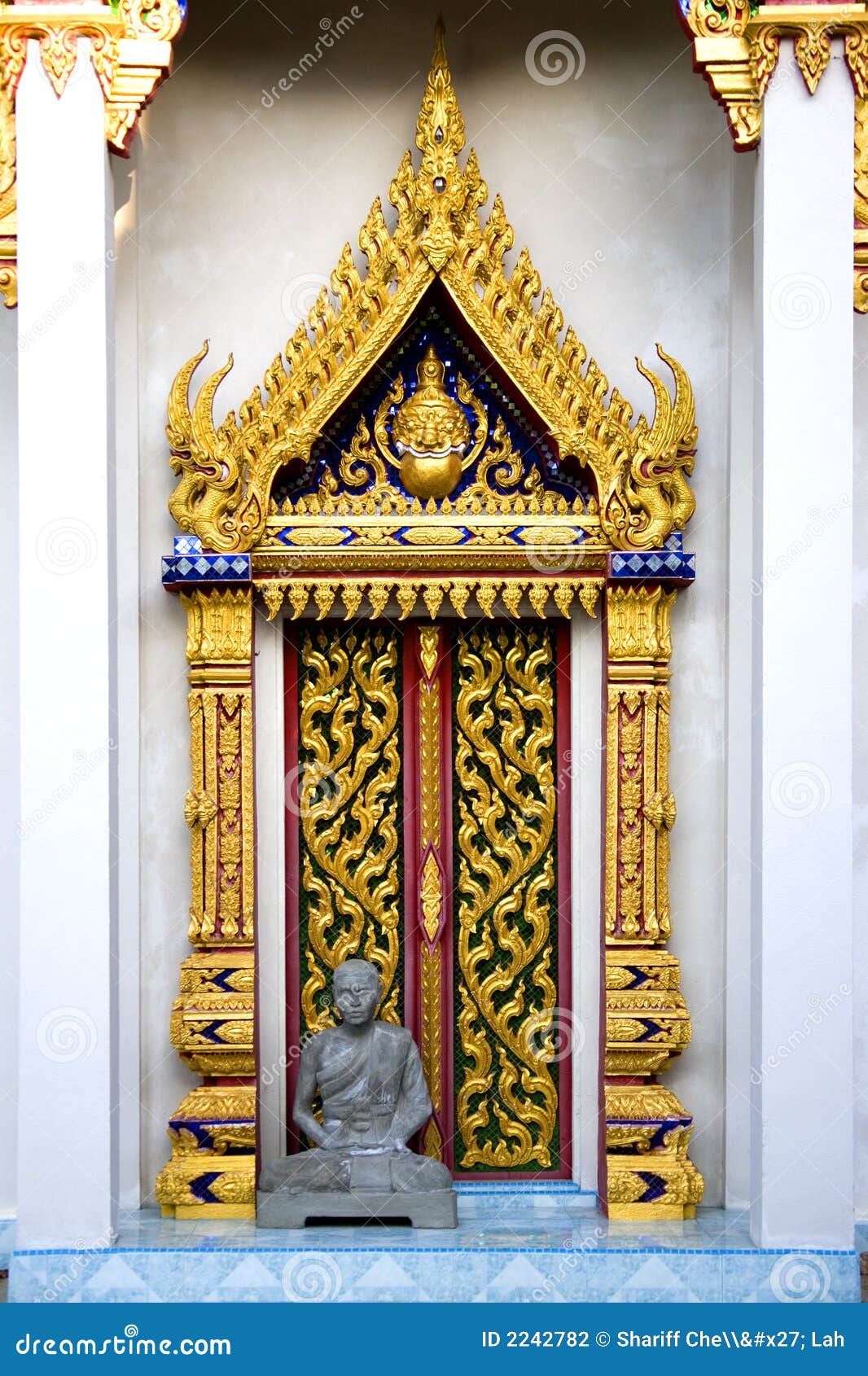 Thai Buddhist Temple Door stock photo. Image of belief - 2242782