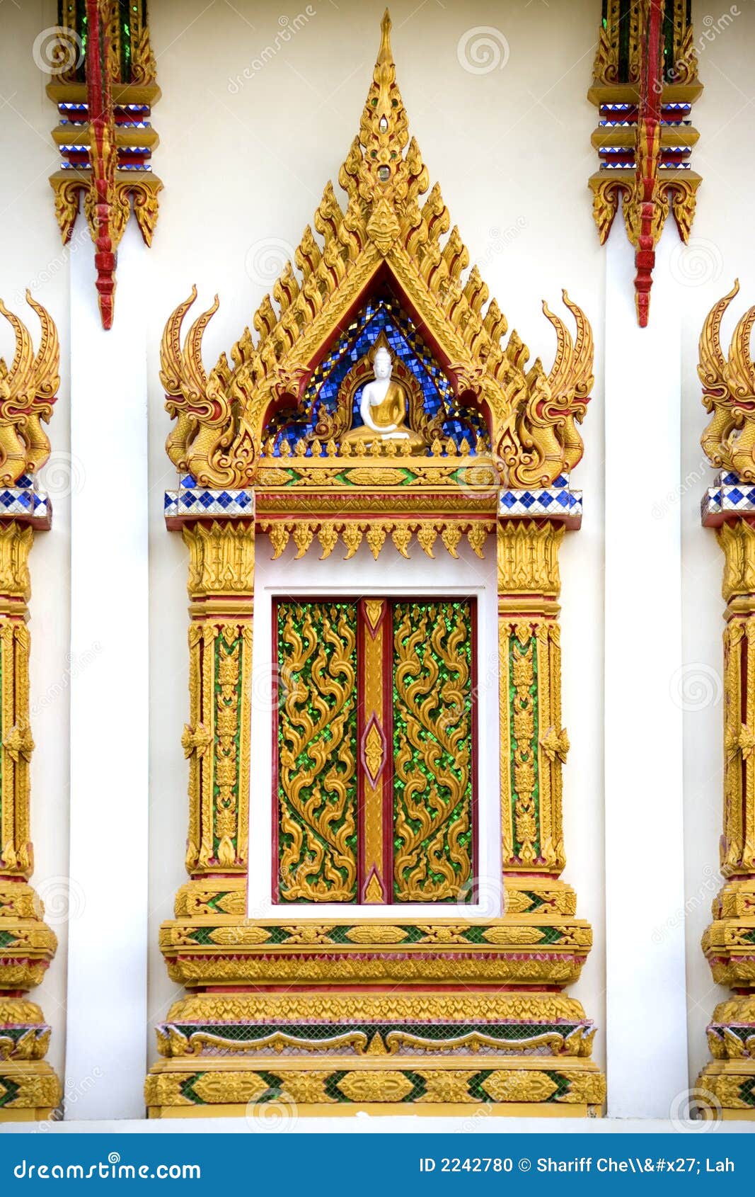 Thai Buddhist Temple Window Stock Photo - Image of meditate, meditation ...