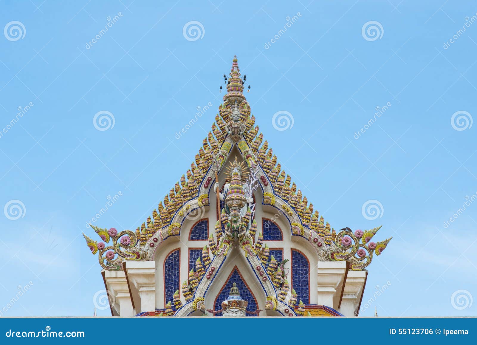 Thai Buddist Temple Gable Roof Style Stock Photo - Image of gable ...