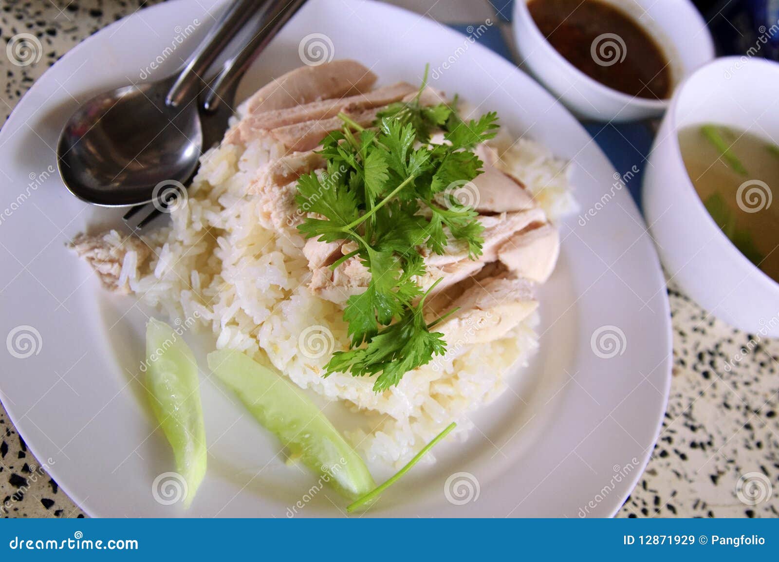 Thai chicken with rice stock image. Image of curry, oriental - 12871929