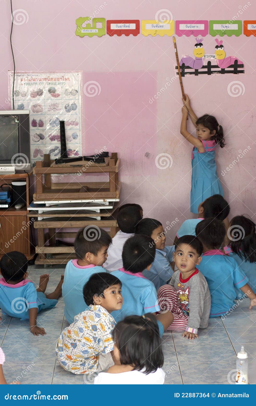Thai Children in Kindergarten Editorial Stock Image - Image of ...