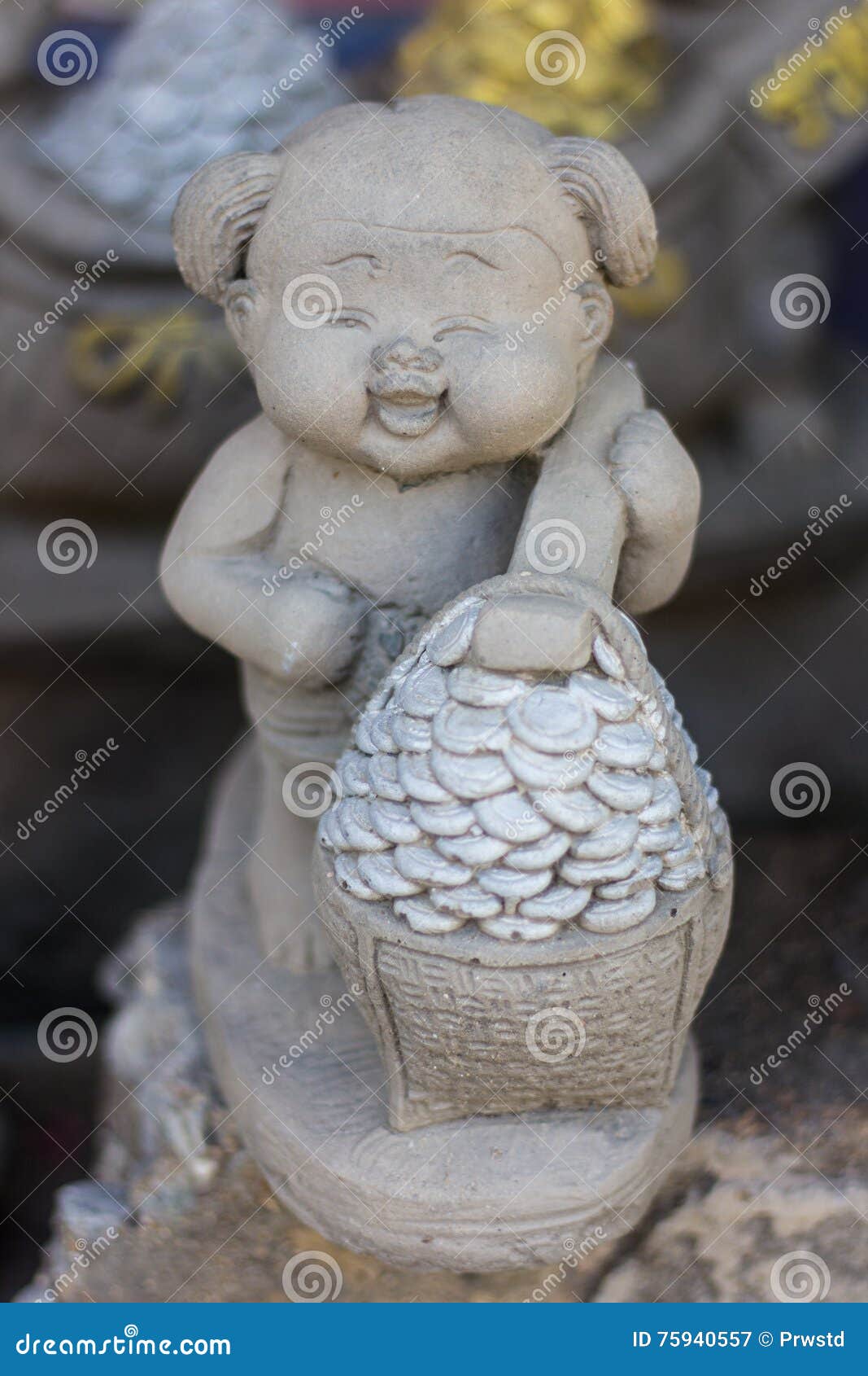 Statue Of Happy Little Girl With Banner Stock Image | CartoonDealer.com ...