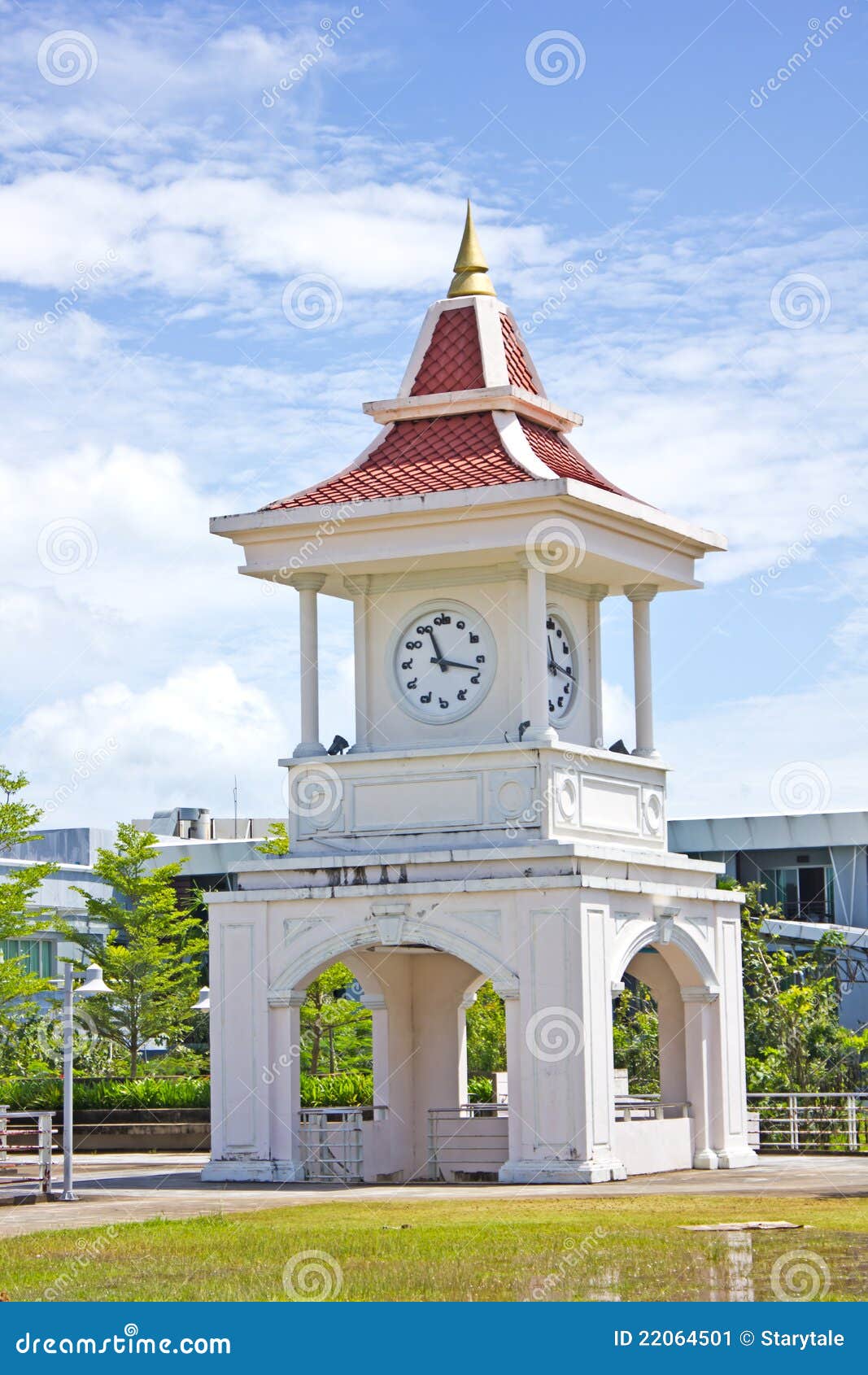 Thai clock tower stock image. Image of asia, modern, arrow - 22064501